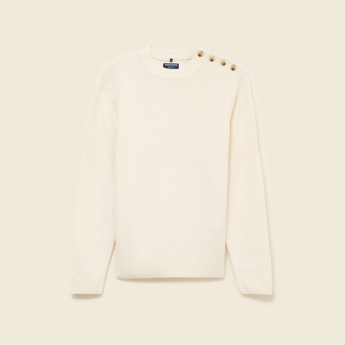 Pull col rond ecru homme | Vibs