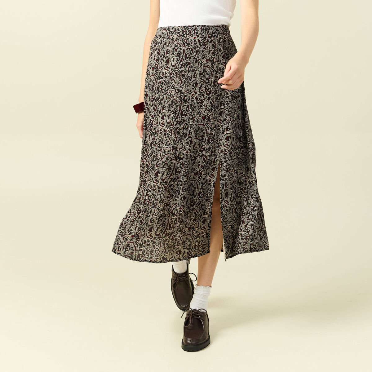 Jupe fluide noir femme | Vibs