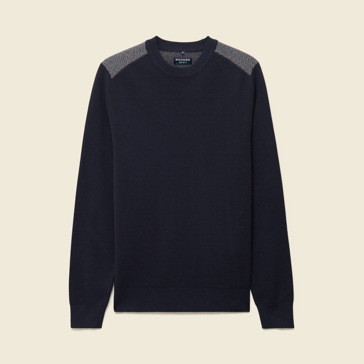 Pull fin col rond manches longues bleu marine homme | Vibs