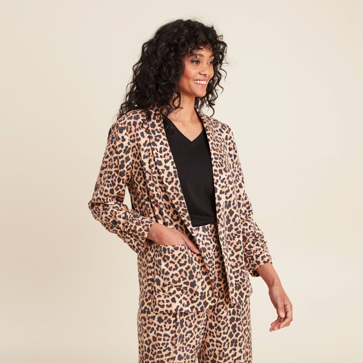 Veste esprit tailleur sable femme | Vibs