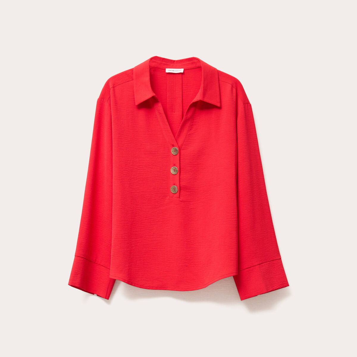 Blouse manches longues rouge femme | Vibs
