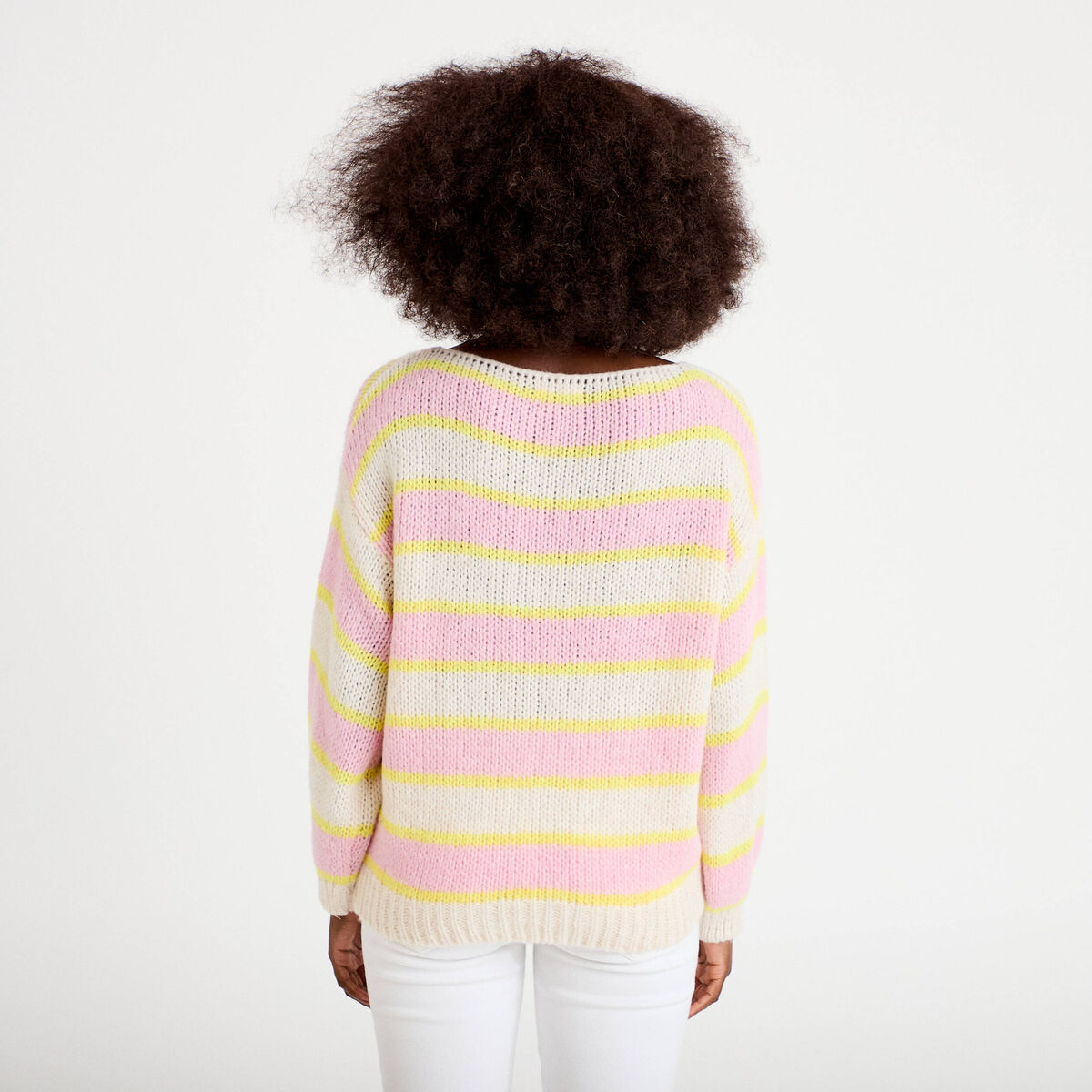 Pull col bateau manches longues jaune clair femme | Vibs