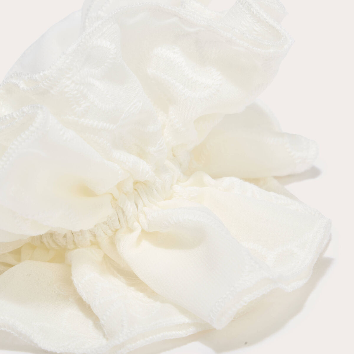Chouchou avec broderie Bridgerton ecru femme | Vibs