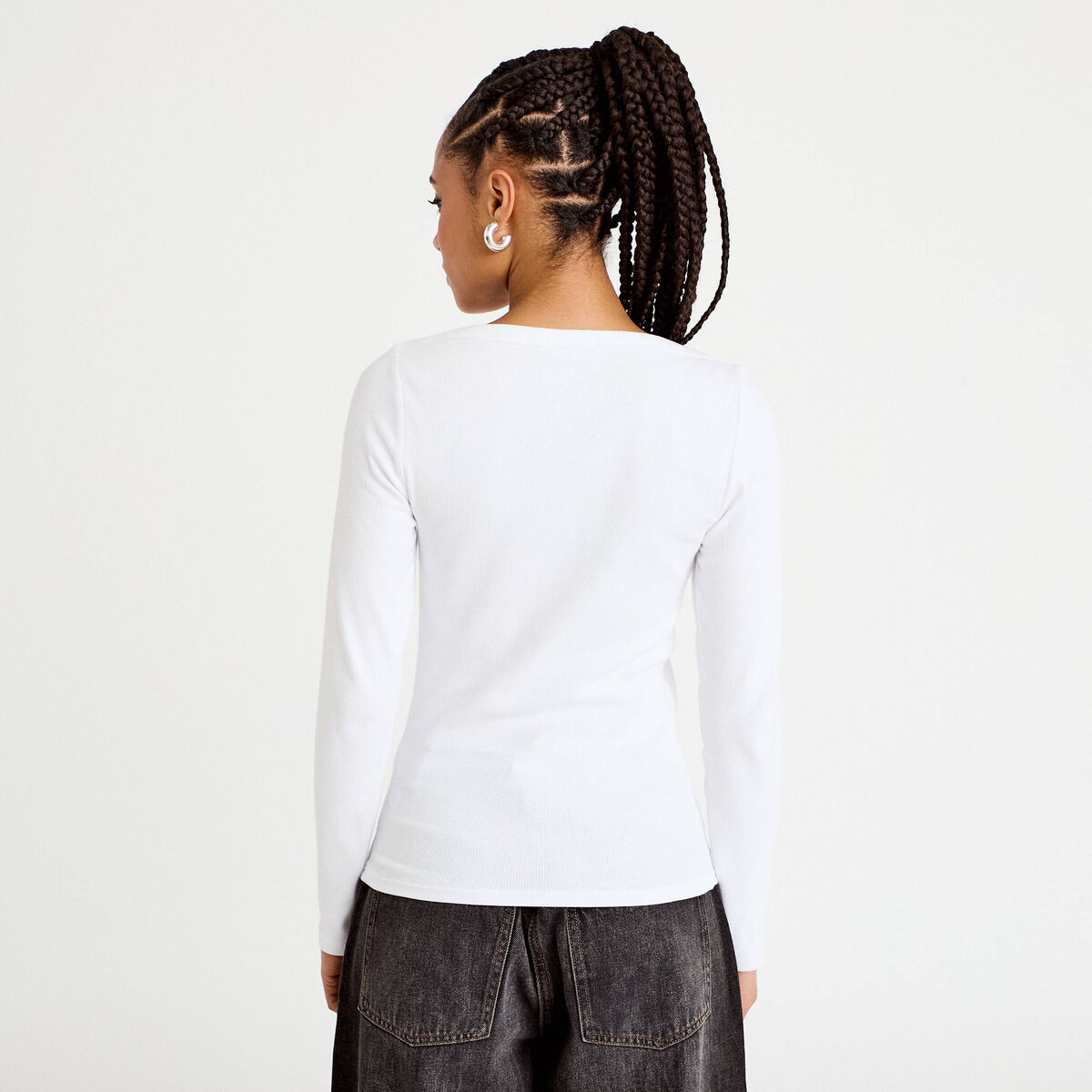 T-shirt col bateau blanc femme | Vibs