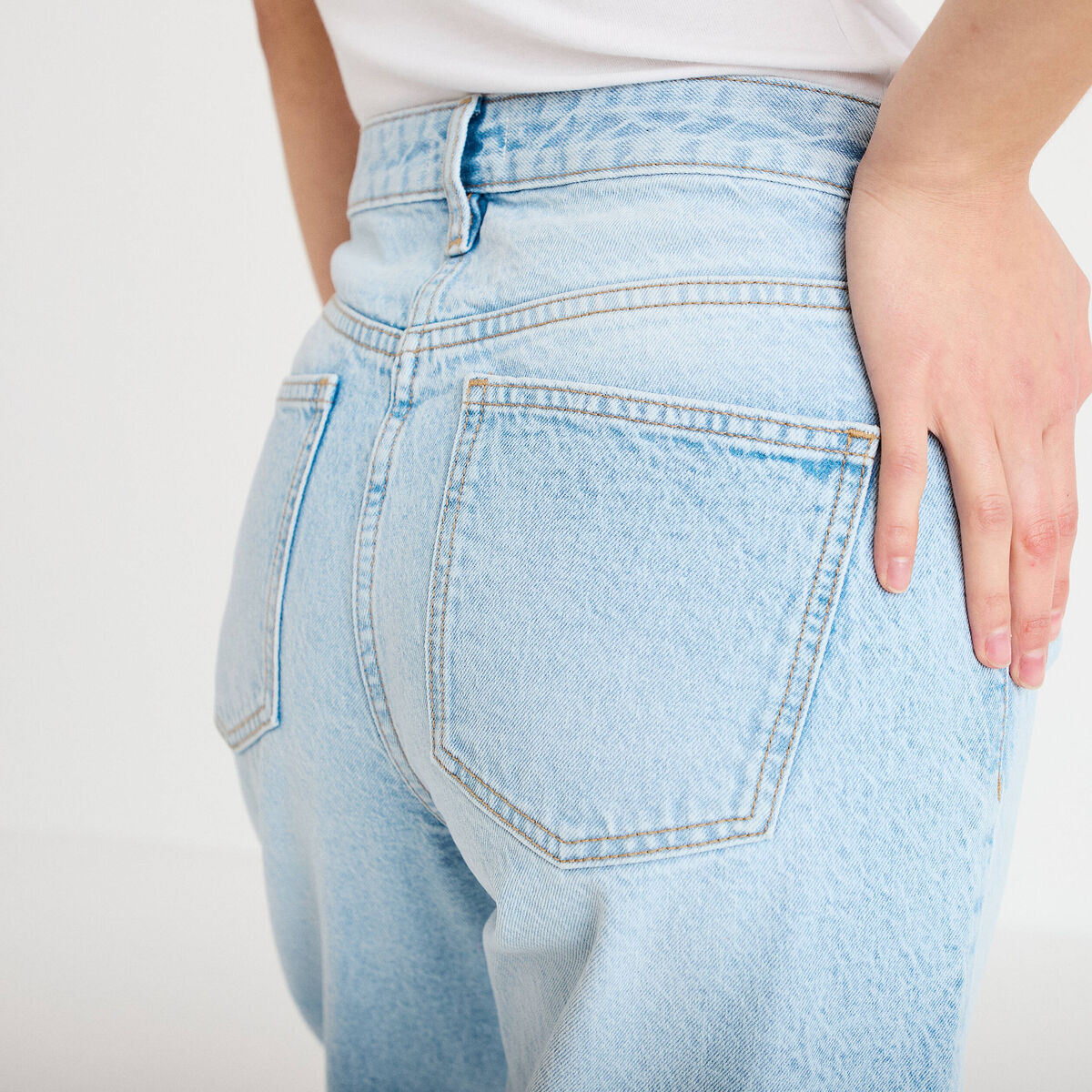 Jeans droit 5 poches denim triple stone femme | Vibs