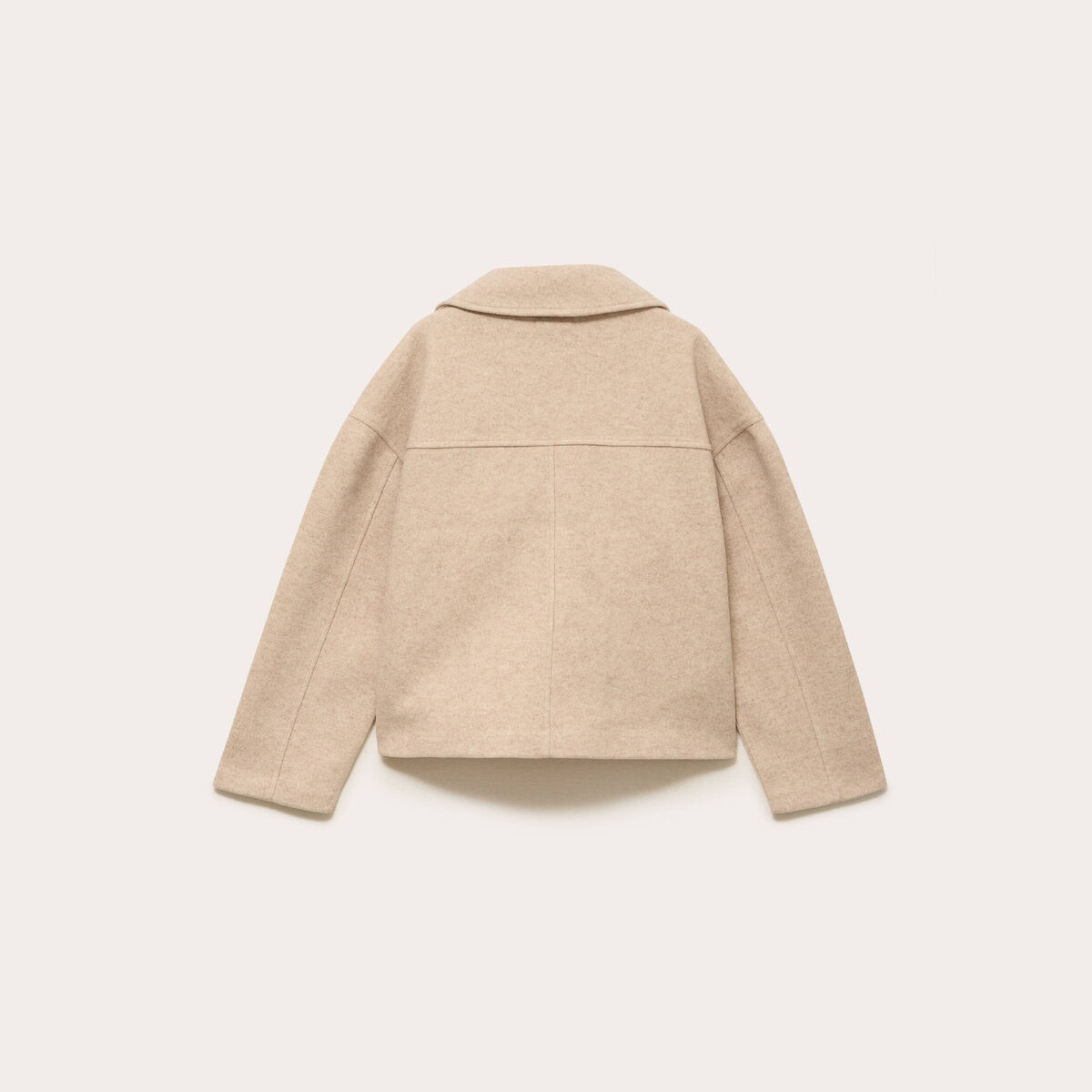 Caban court oversize col tailleur beige femme | Vibs