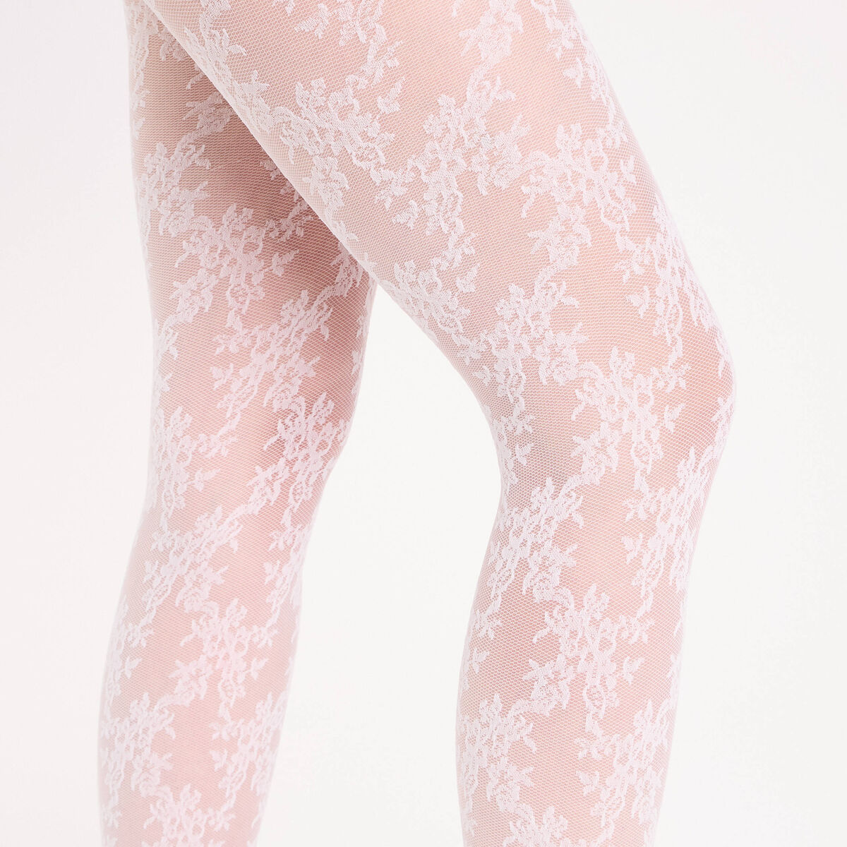 Collants aspect dentelle blanc femme | Vibs