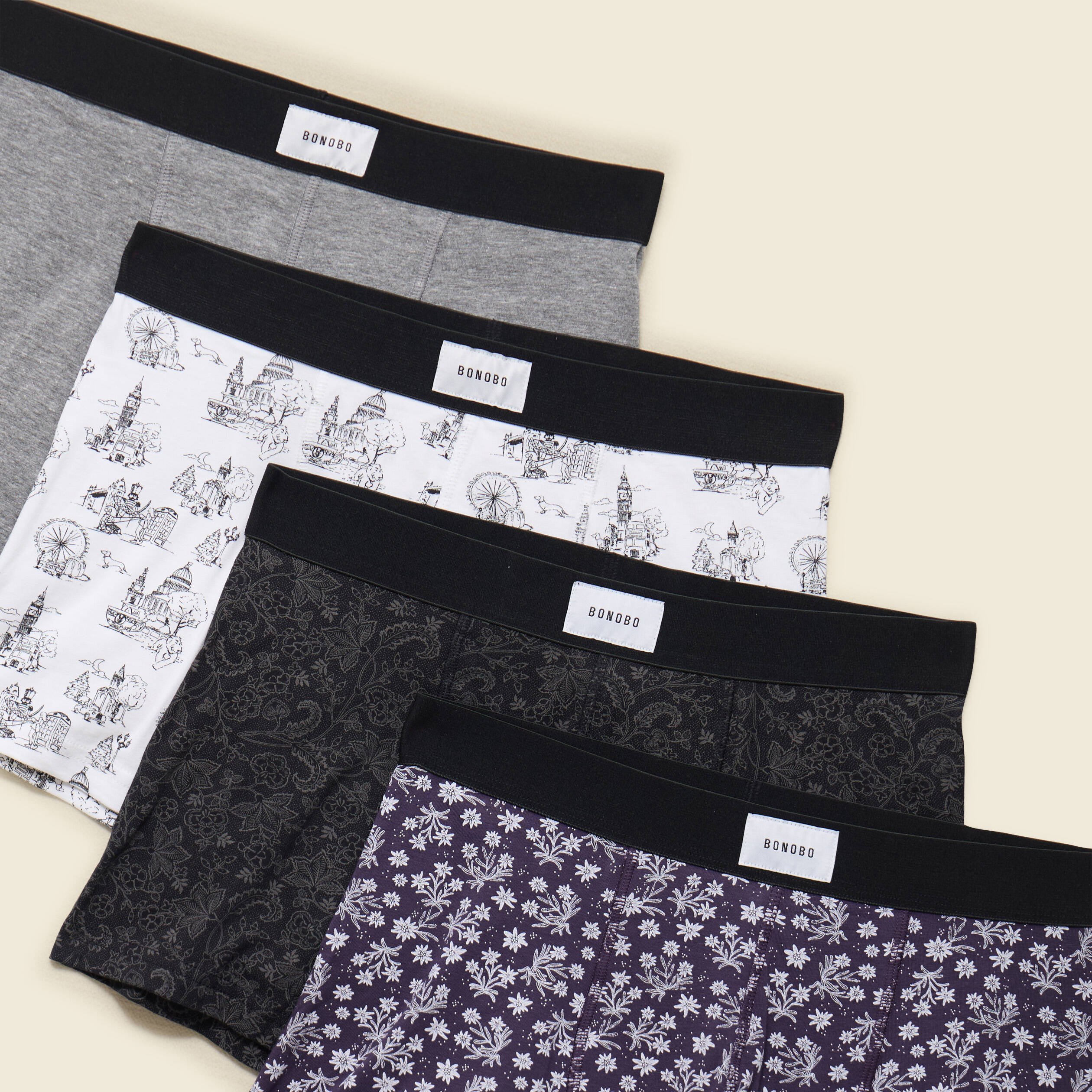 Lot de 4 boxers noir homme | Vibs