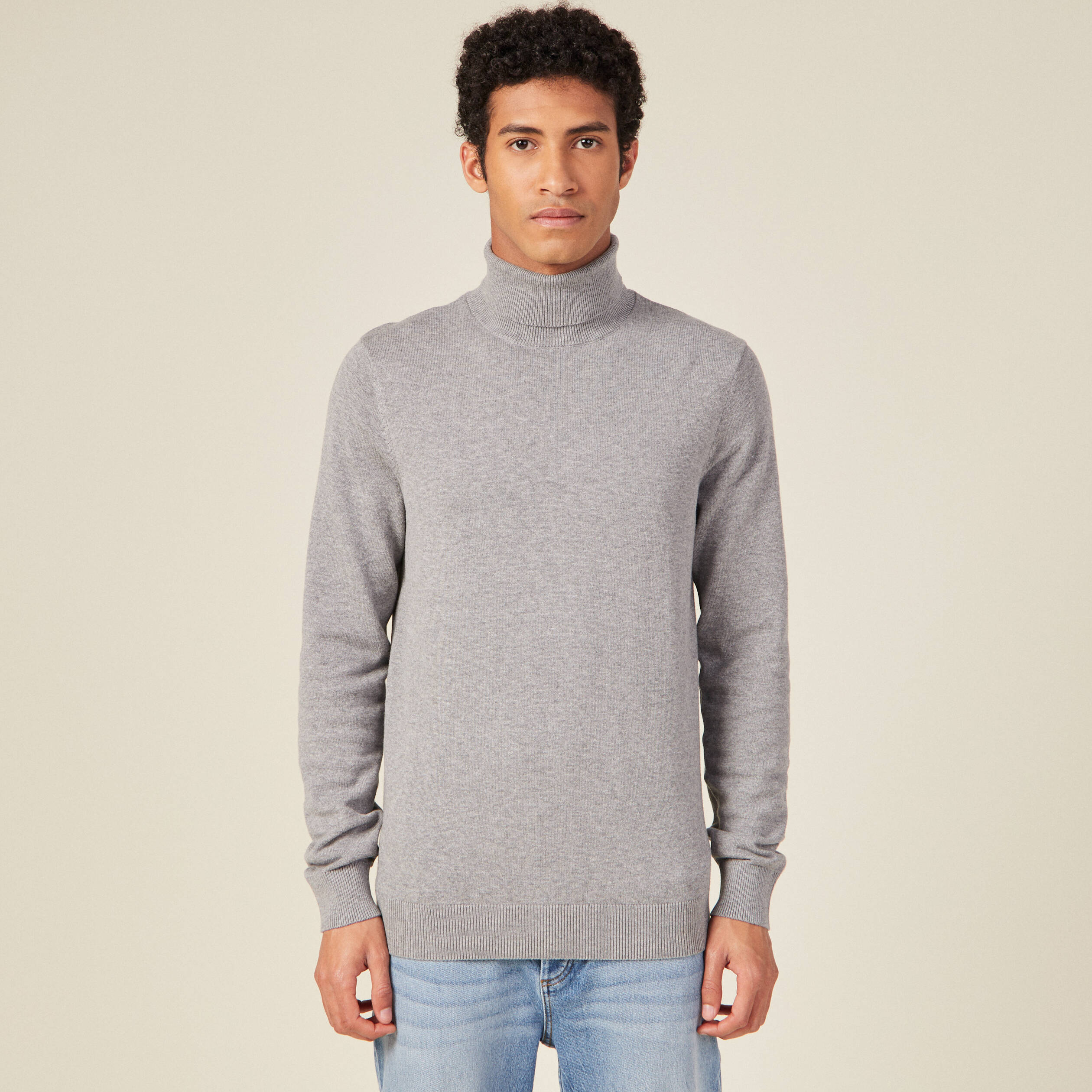 Pull manches longues gris foncé homme | Vibs