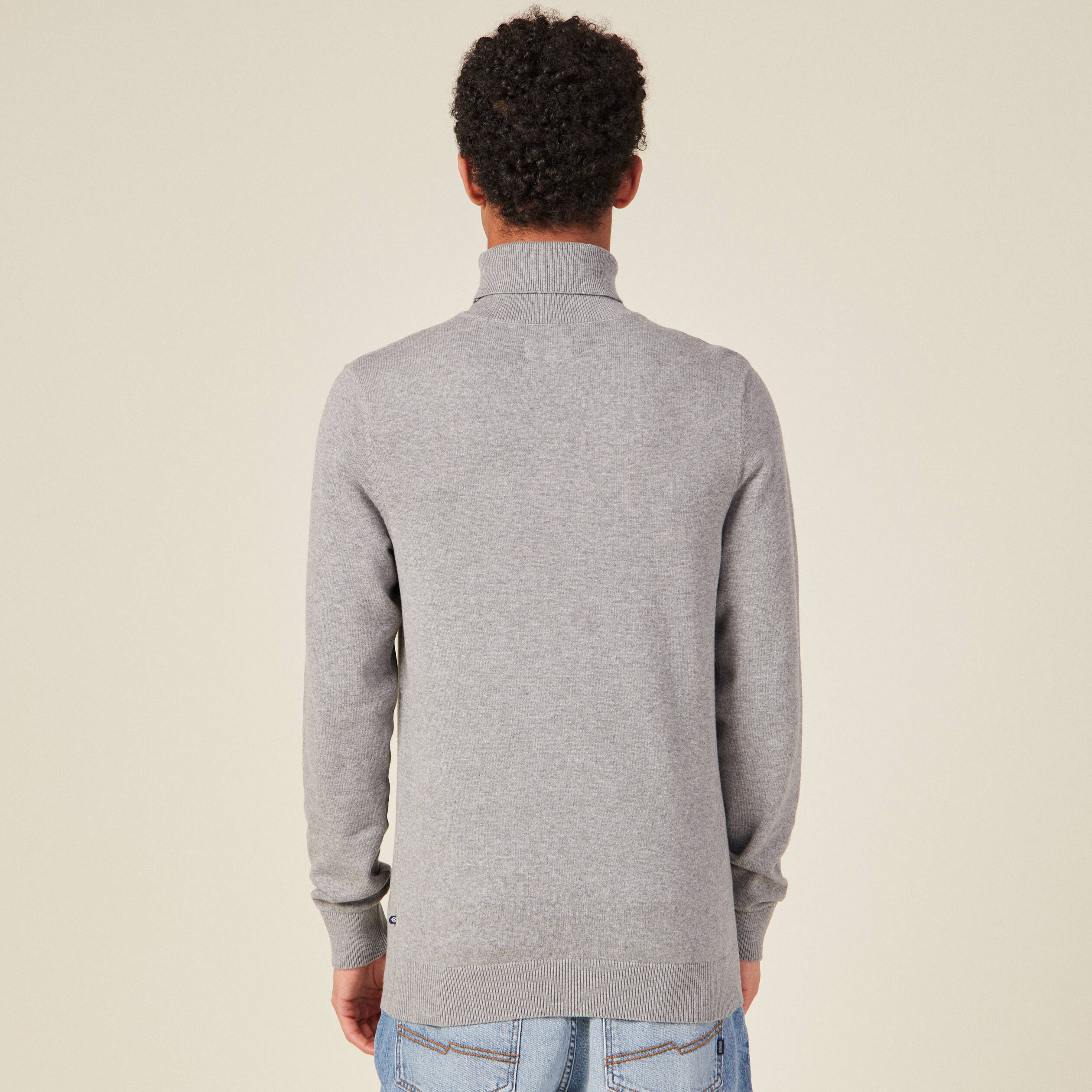 Pull manches longues gris foncé homme | Vibs