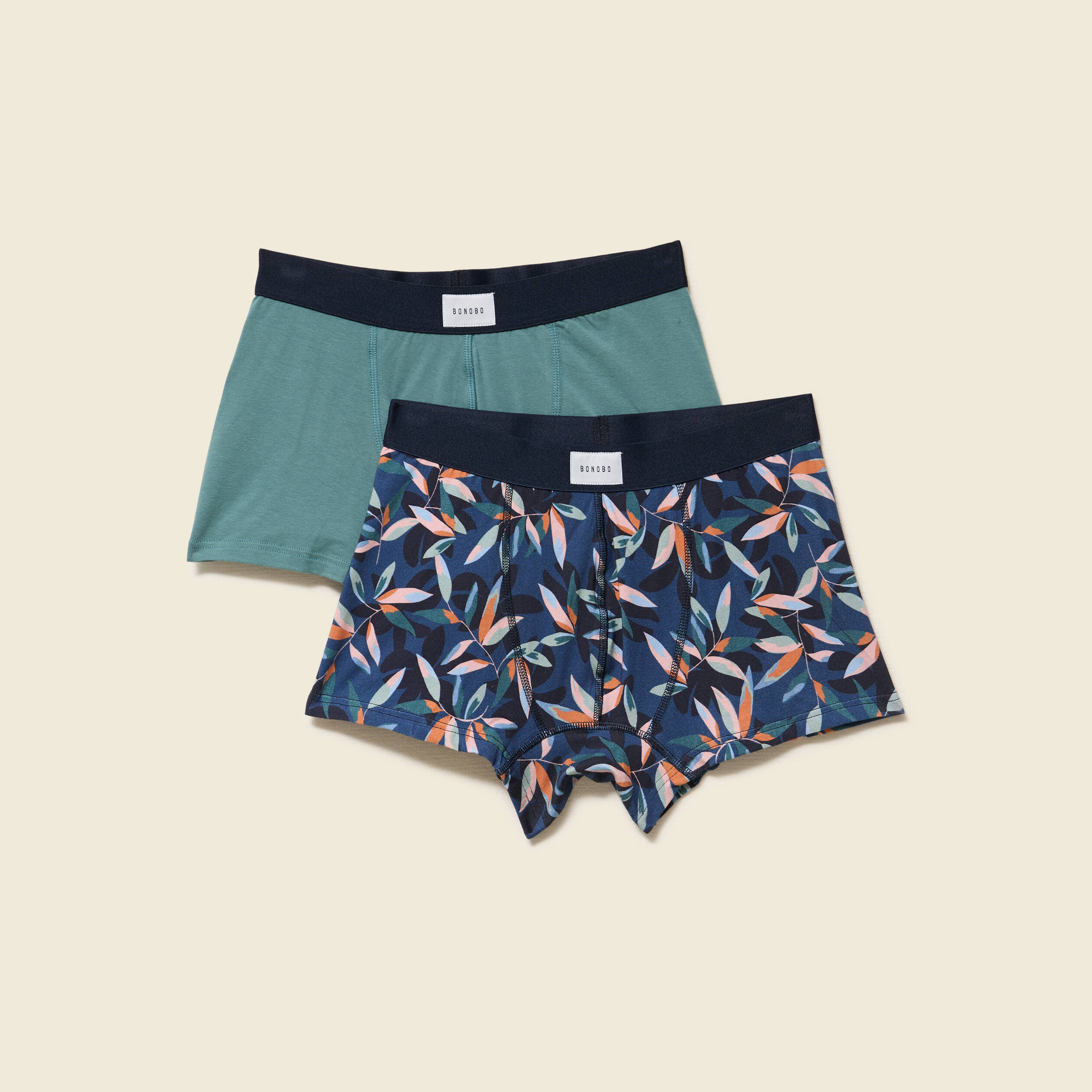 Pack de 2 boxers vert foncé homme | Vibs