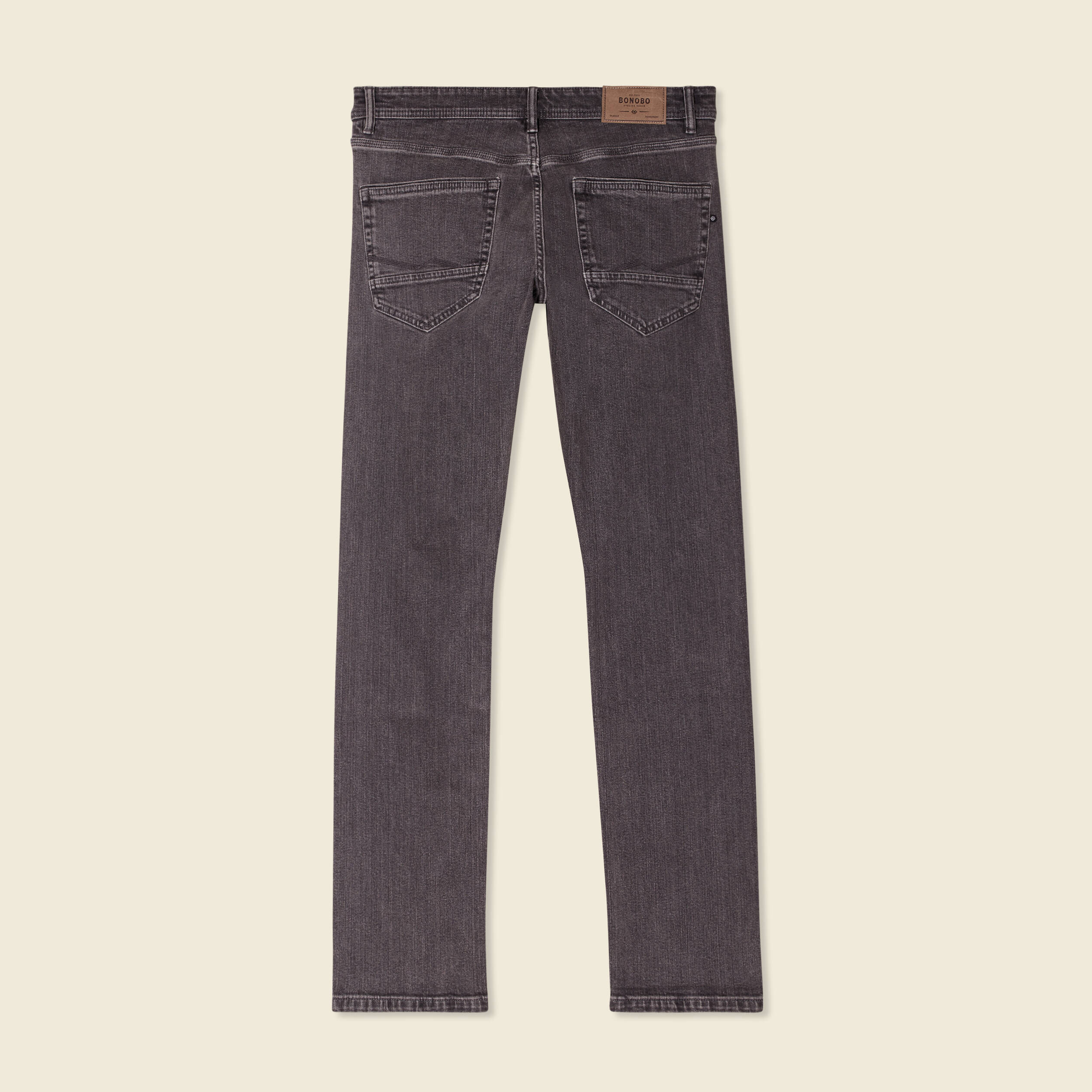 Jeans straight 5 poches denim gris homme | Vibs