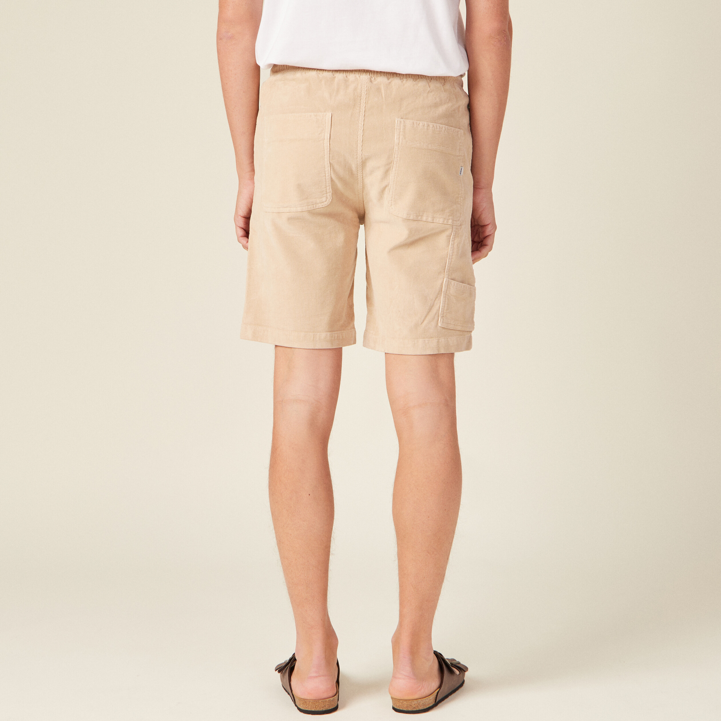 Bermuda droit en velours beige homme | Vibs