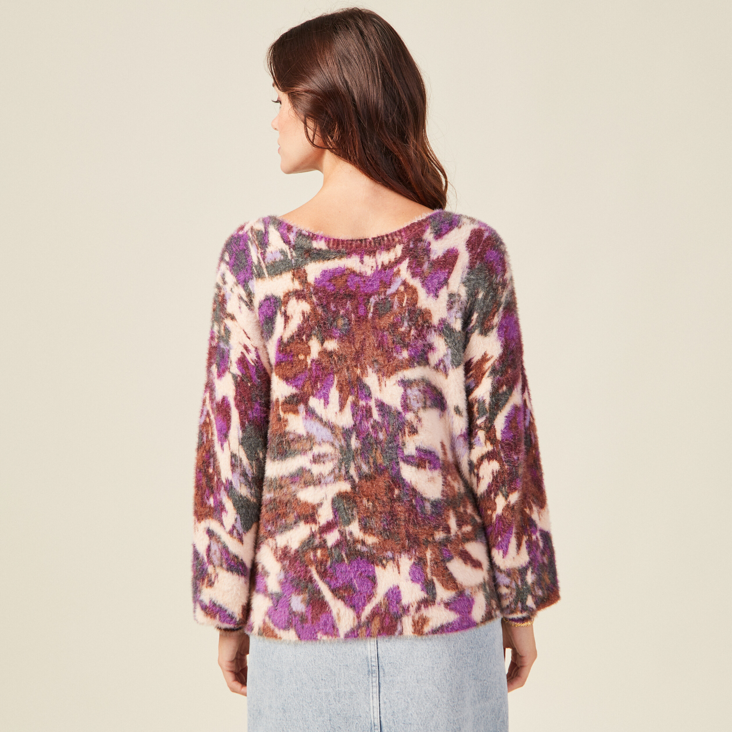 Pull manches longues violet femme | Vibs