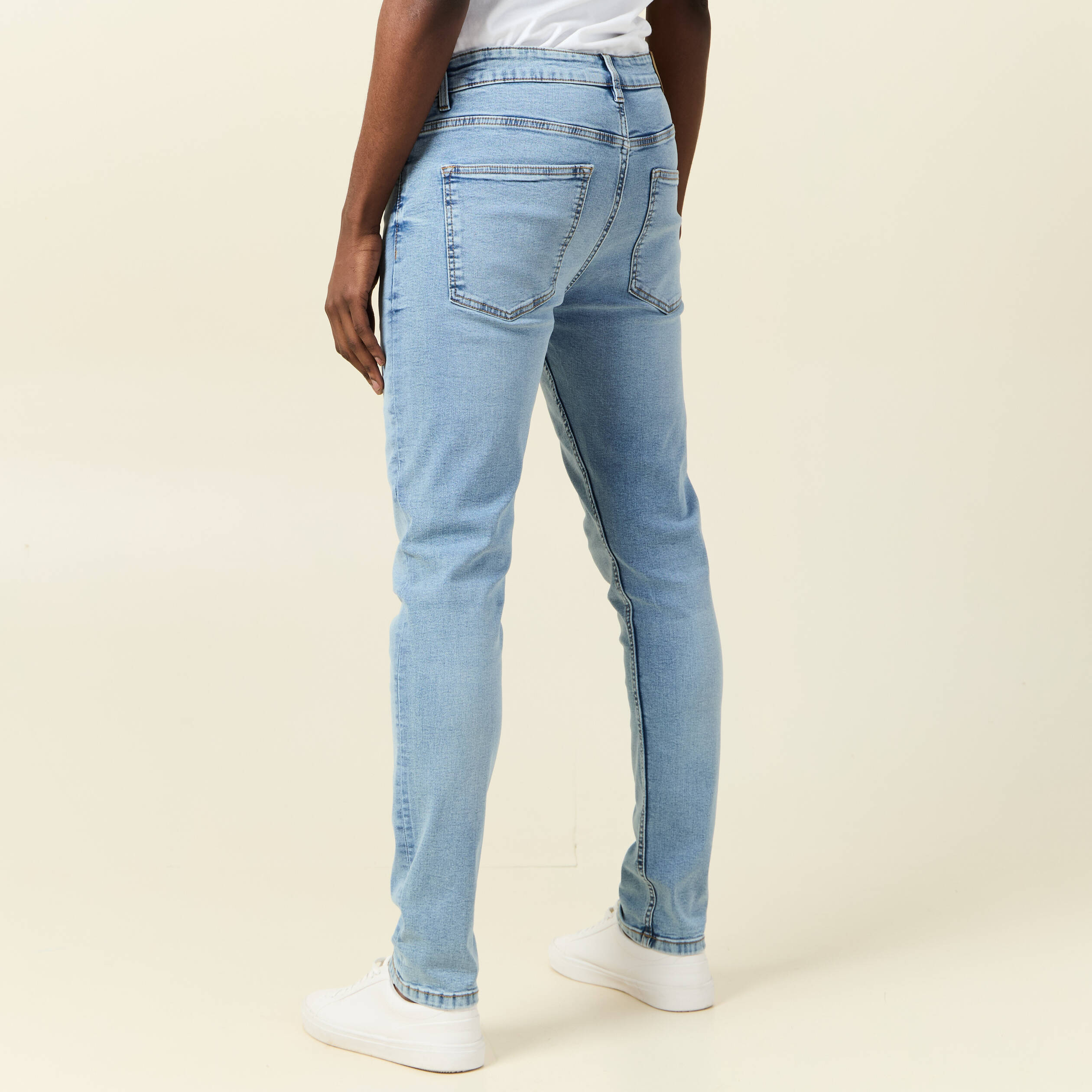 Jeans skinny tapered denim bleach homme | Vibs