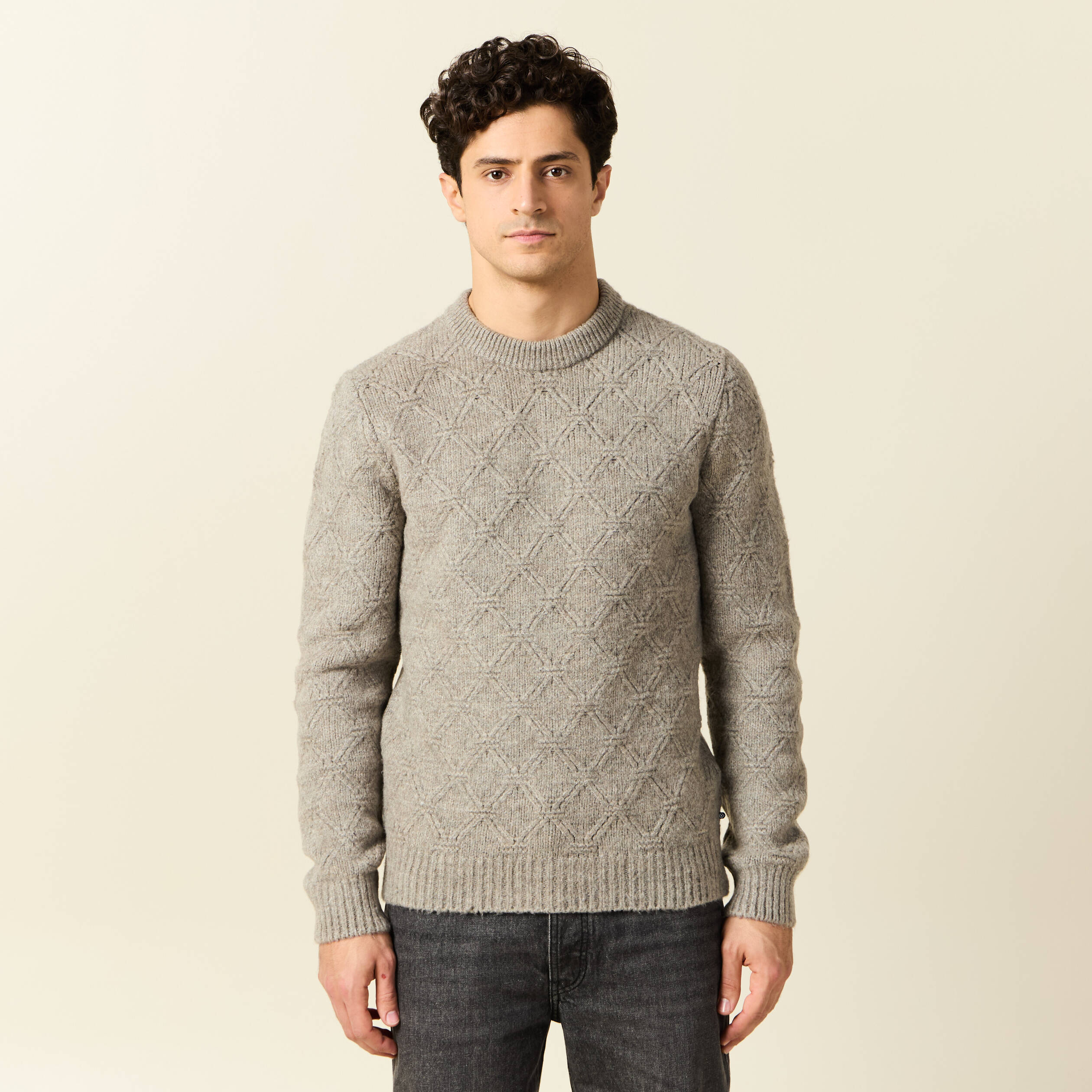 Pull manches longues gris homme | Vibs