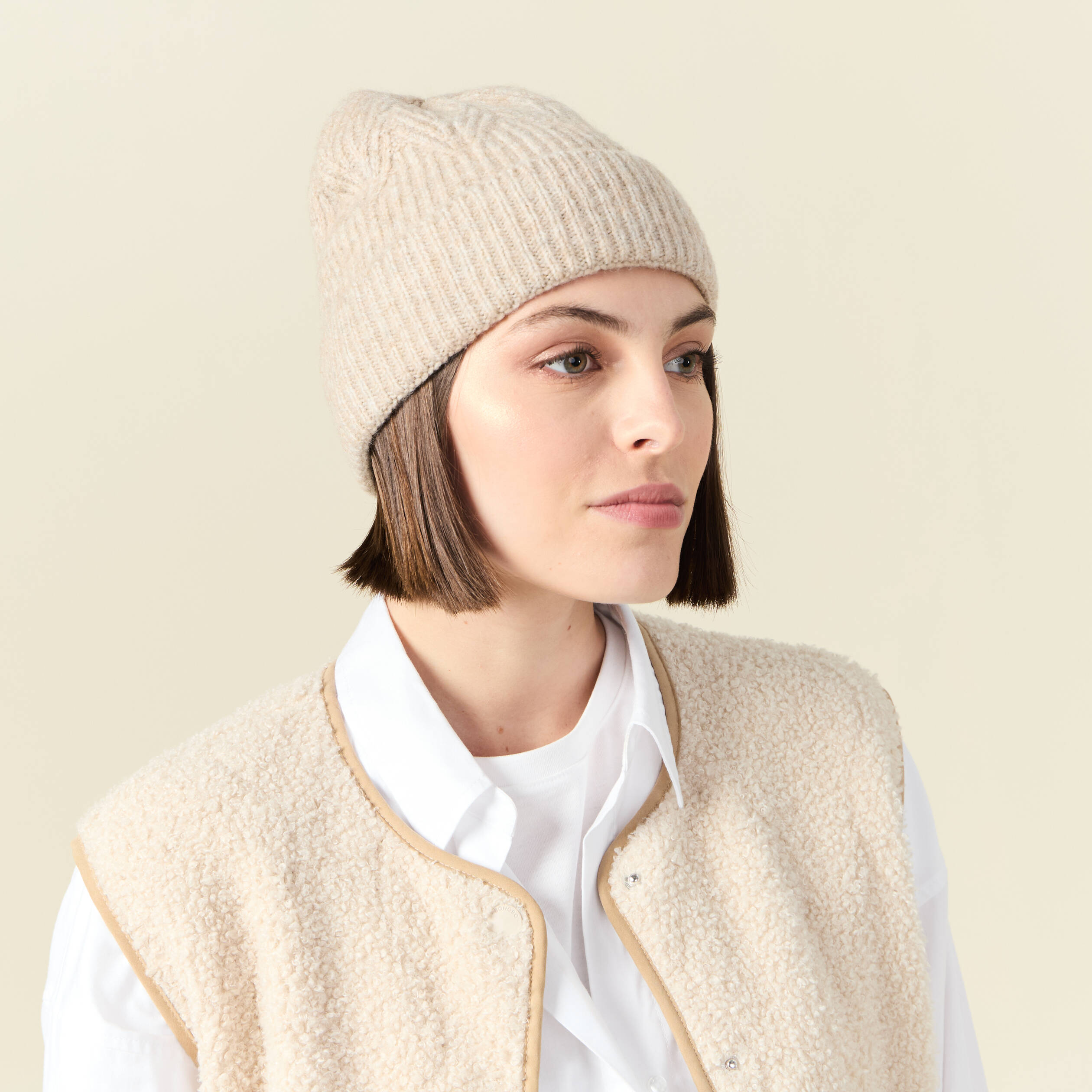 Bonnet beige femme | Vibs