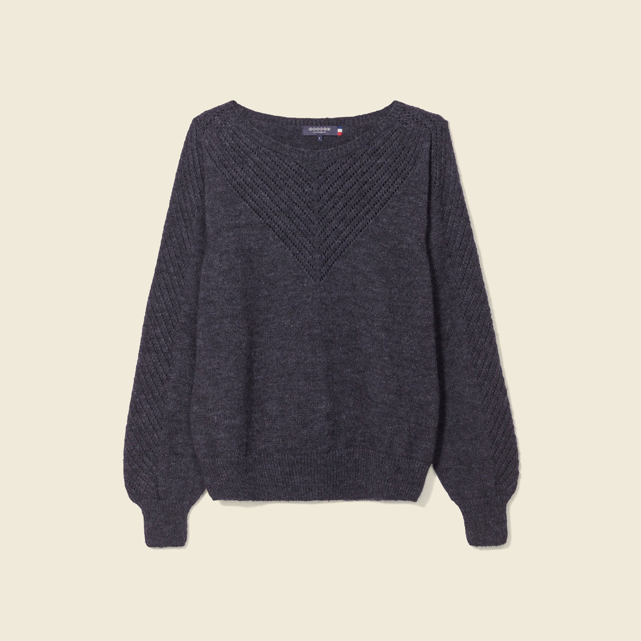 Pull manches longues gris foncé femme | Vibs
