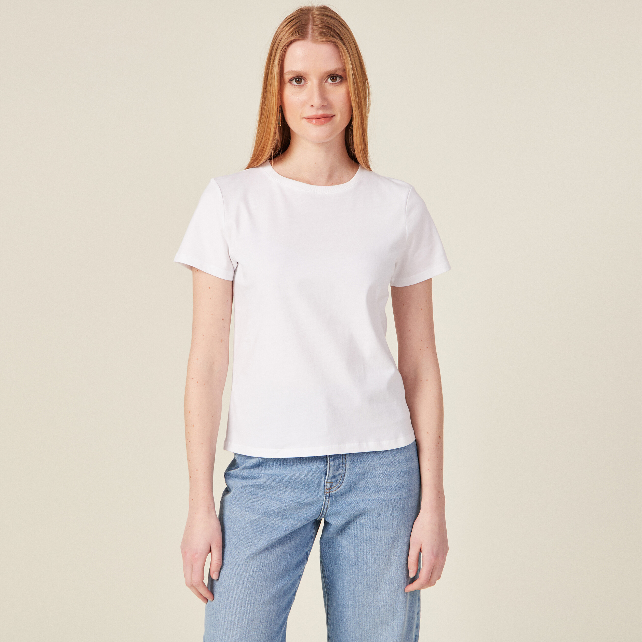 T-shirt manches courtes blanc femme | Vibs