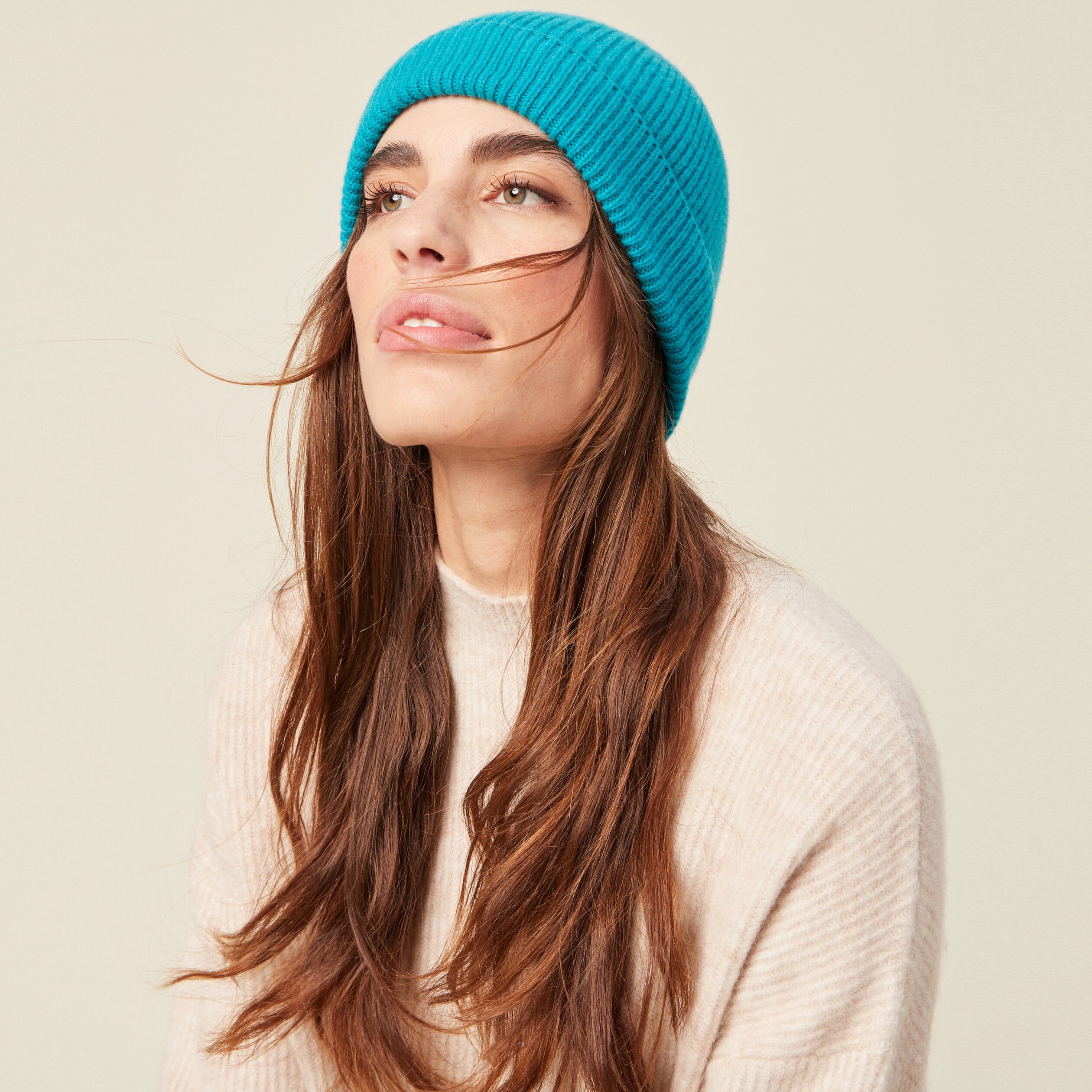 Bonnet fabriqué en France bleu turquoise femme | Vibs