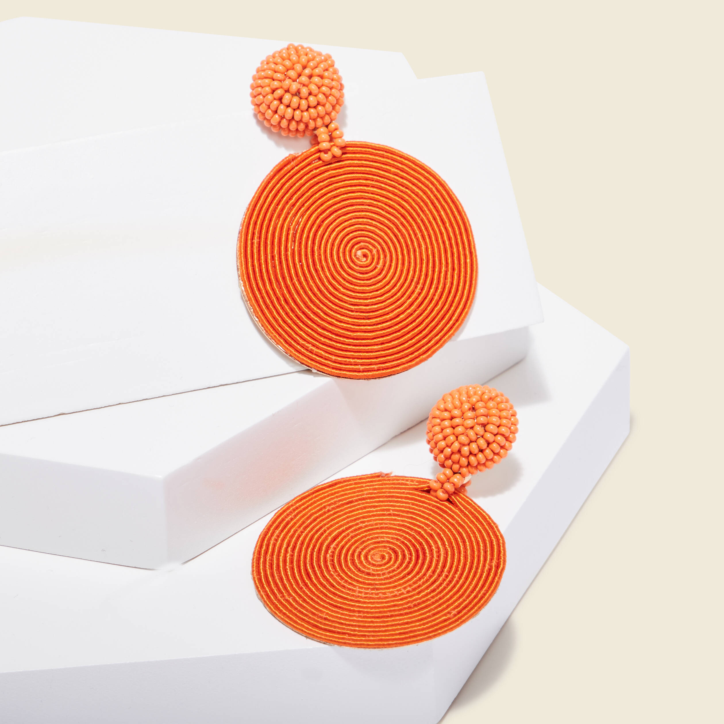 Boucles d'oreilles pendantes orange femme | Vibs