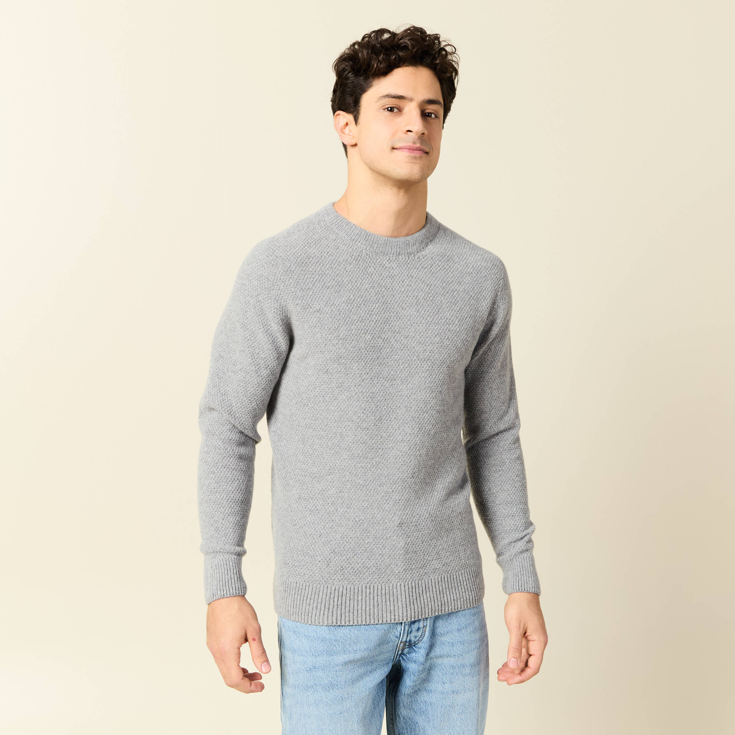 Pull manches longues gris homme | Vibs