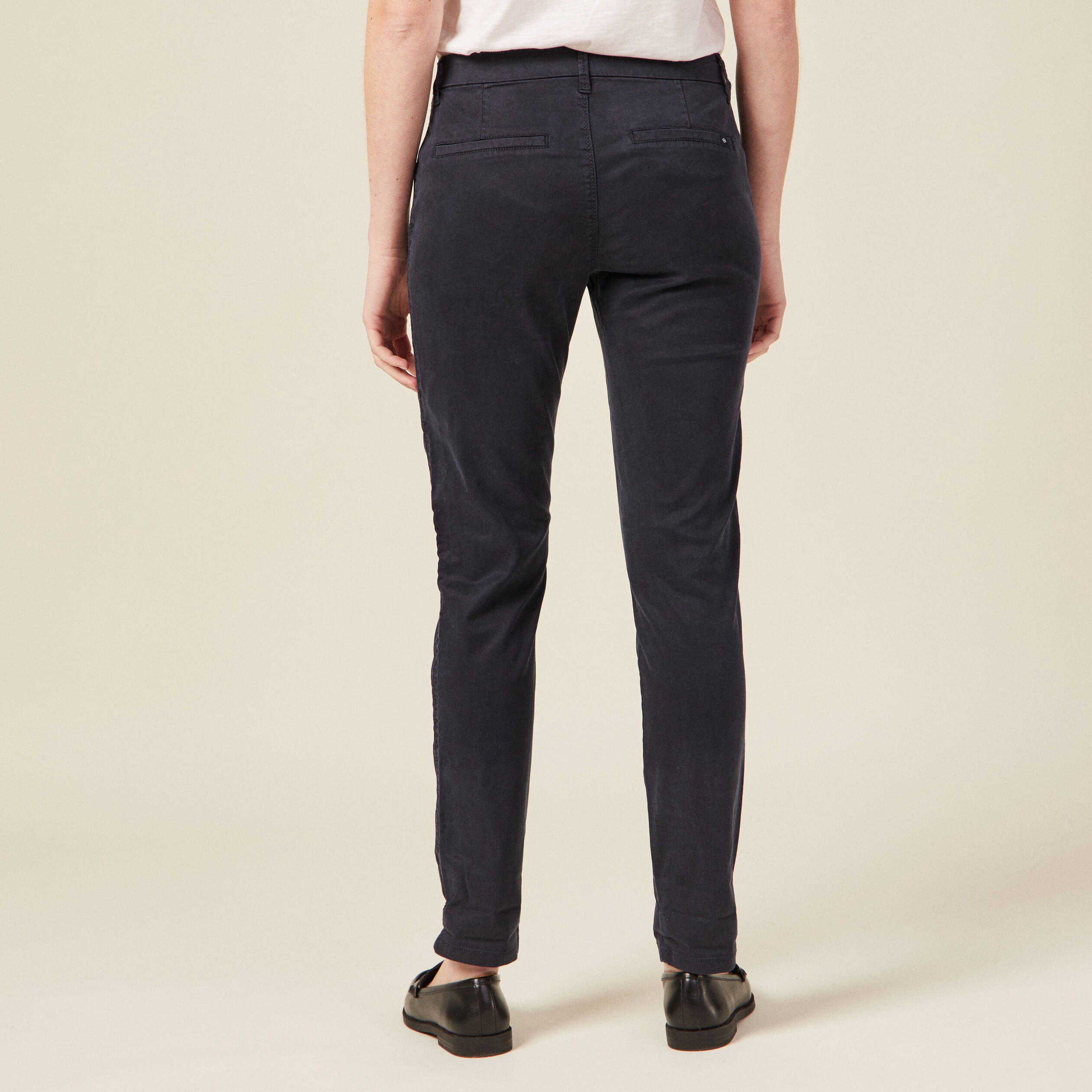Chino 7/8ème taille standard bleu foncé femme | Vibs