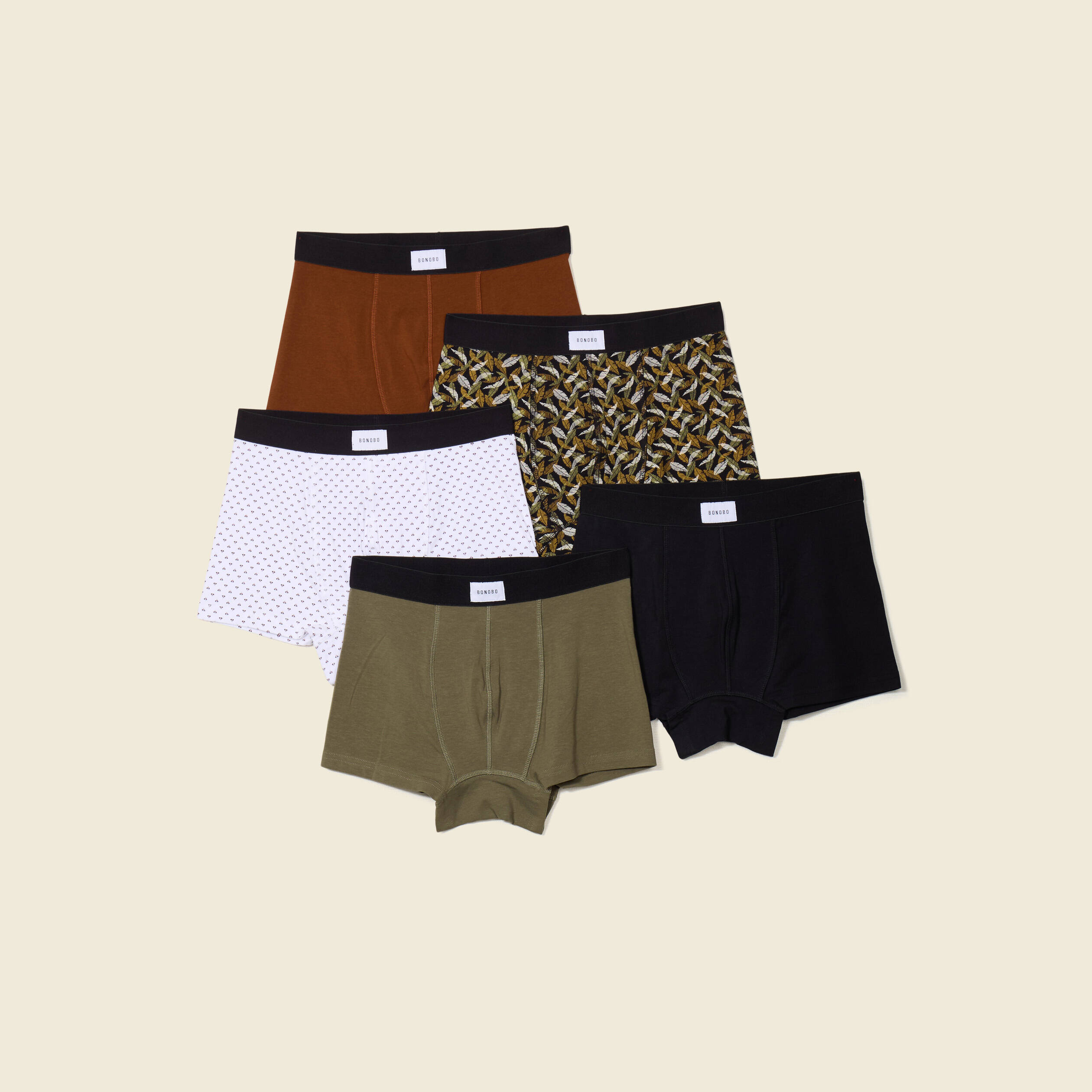 Lot 5 boxers noir homme | Vibs