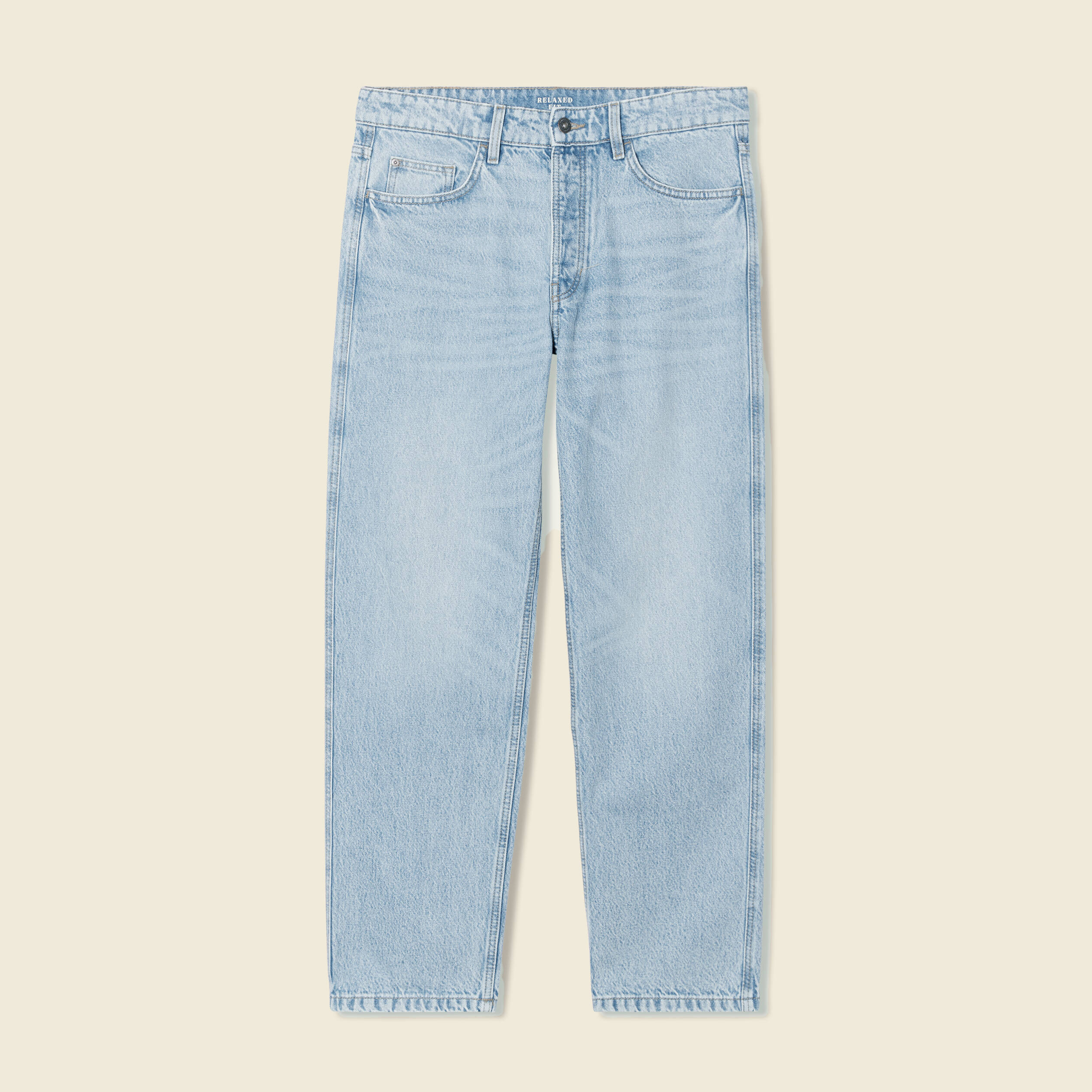 Jeans relax 5 poches denim bleach homme | Vibs