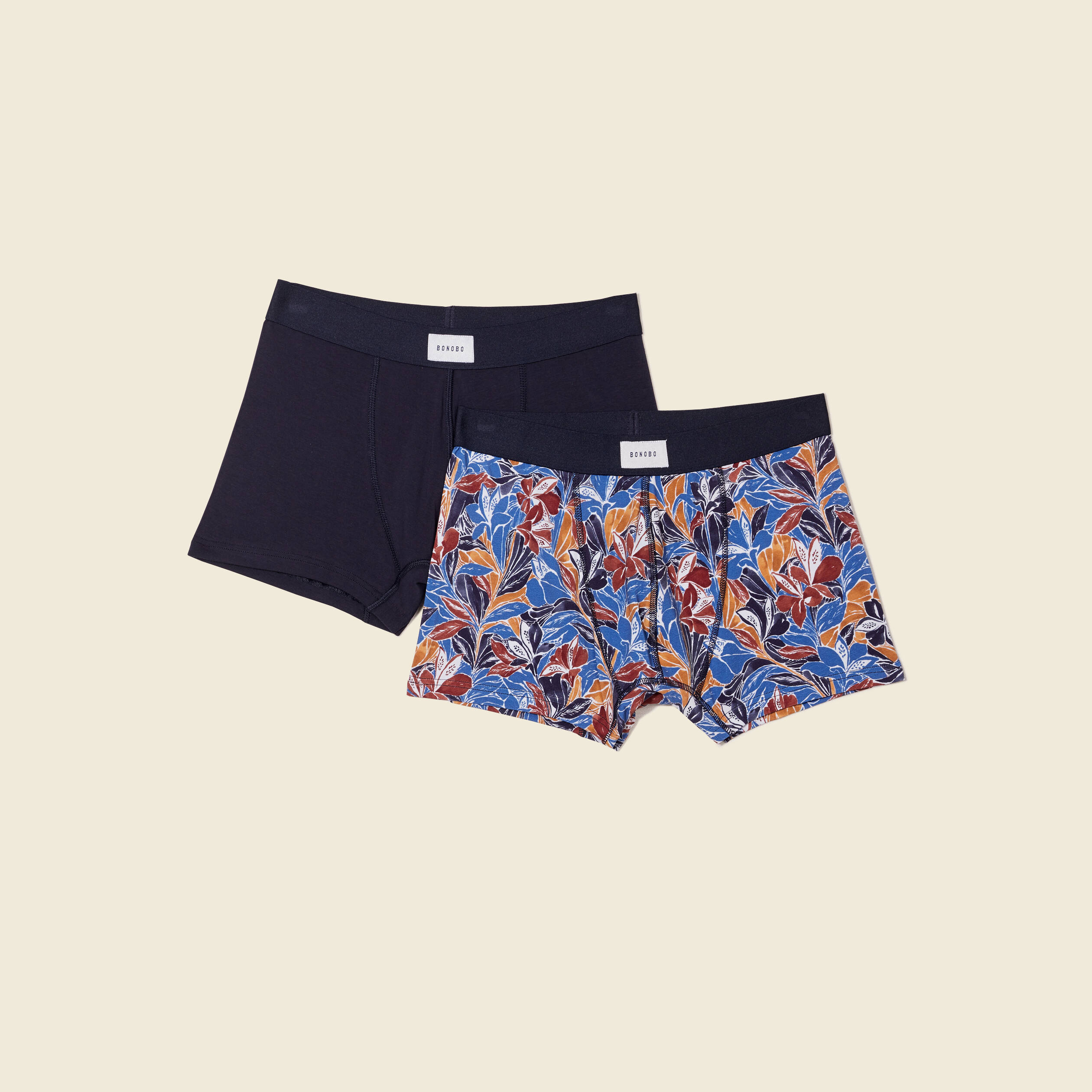 Lot 2 boxers bleu marine homme | Vibs