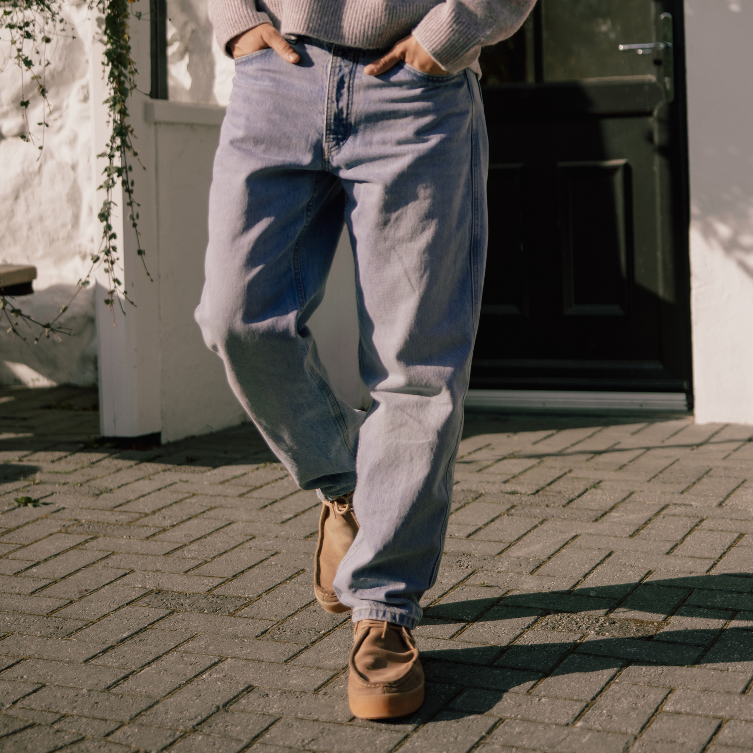 Jeans relax 5 poches denim bleach homme | Vibs