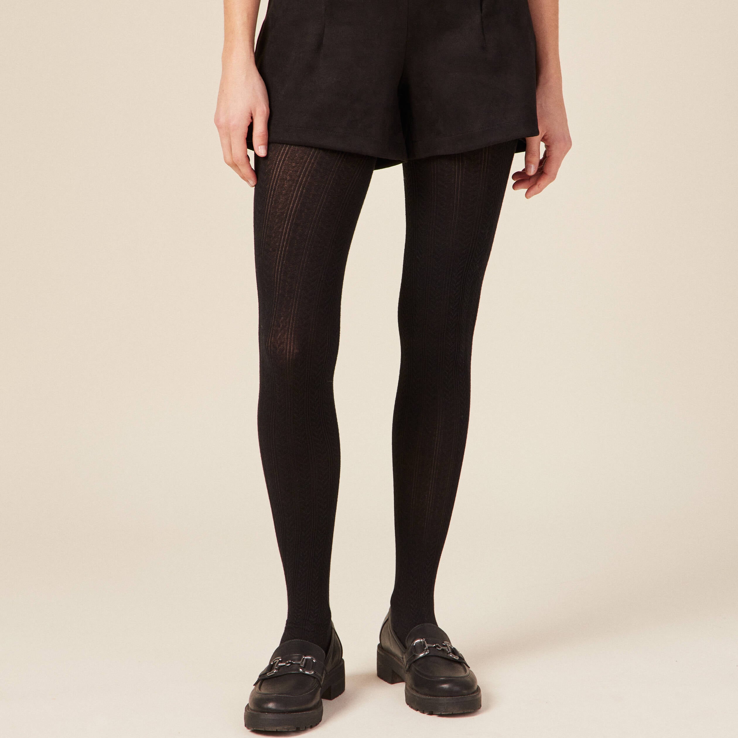 Collants maille fantaisie femme noir femme | Vibs