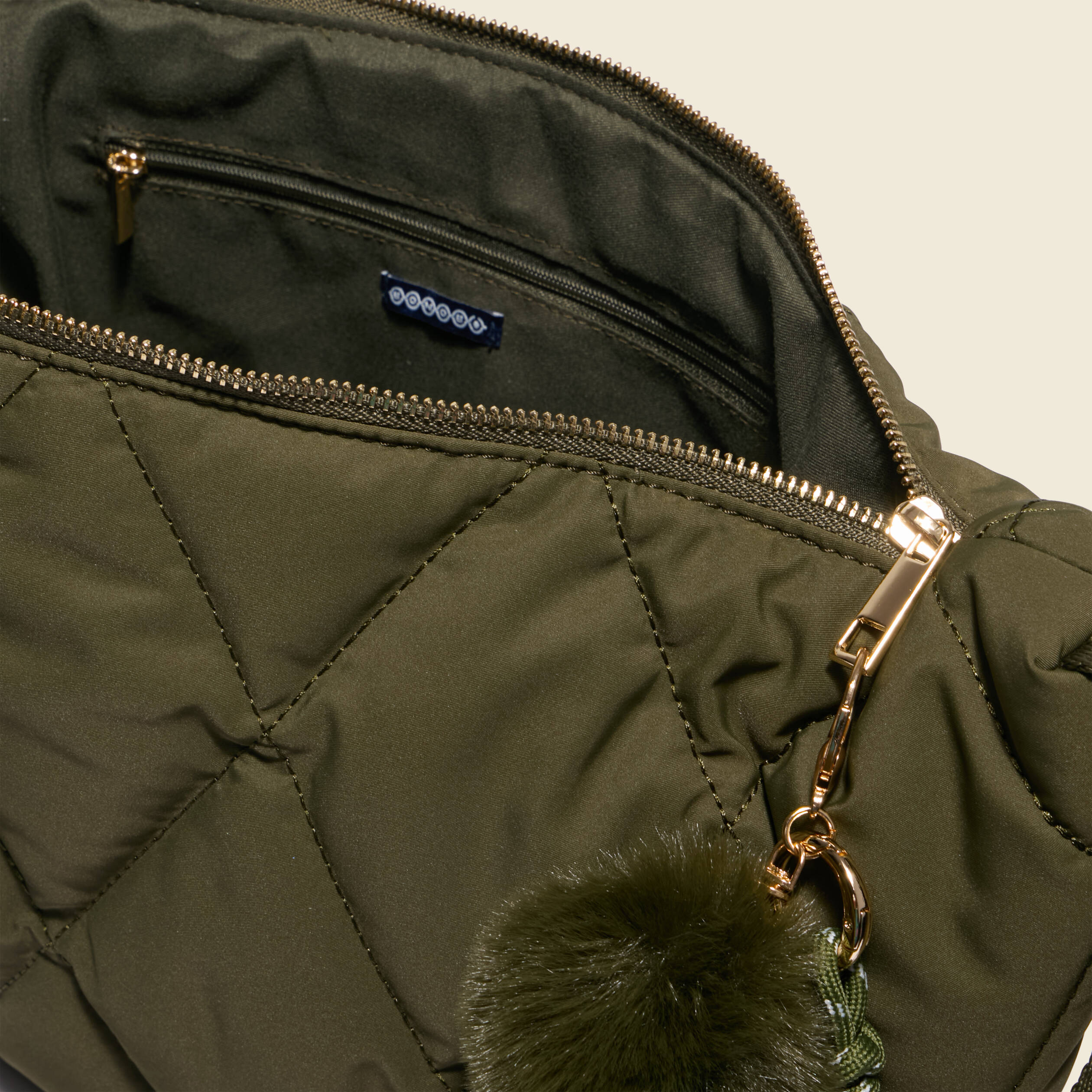 Sac lune bandoulière doublé vert kaki femme | Vibs