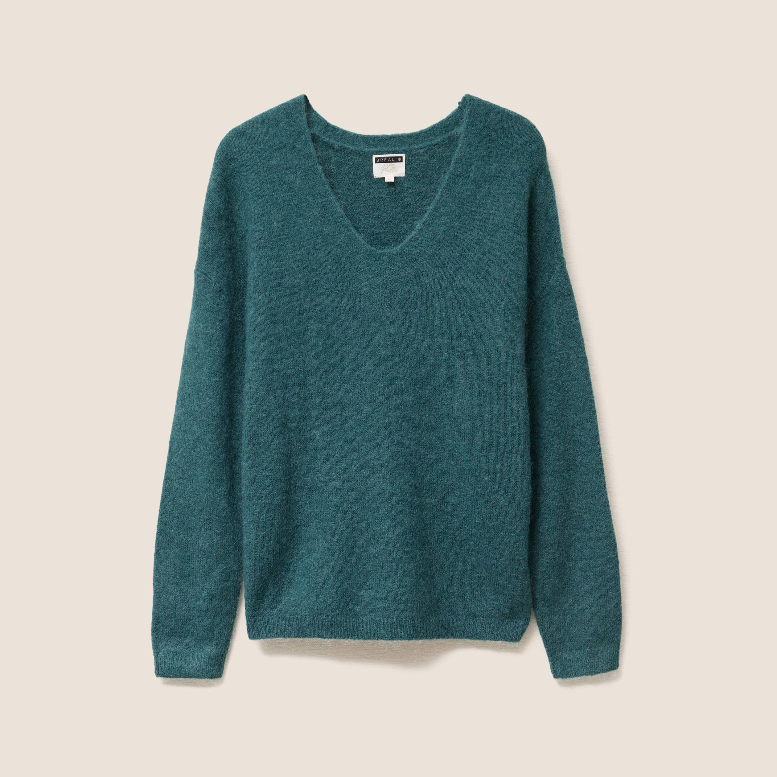 Pull col v vert femme | Vibs