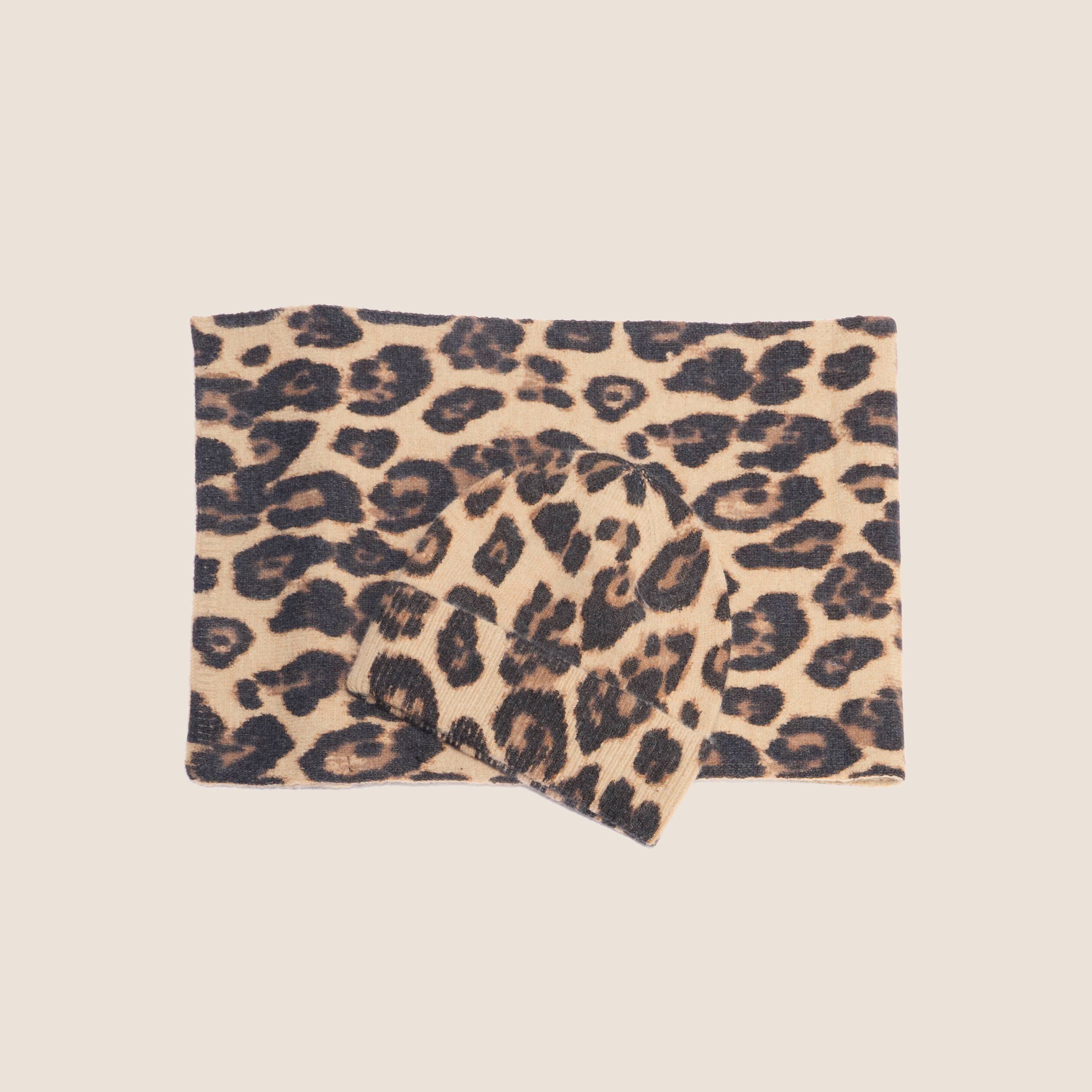 Set bonnet écharpe fin taupe femme | Vibs