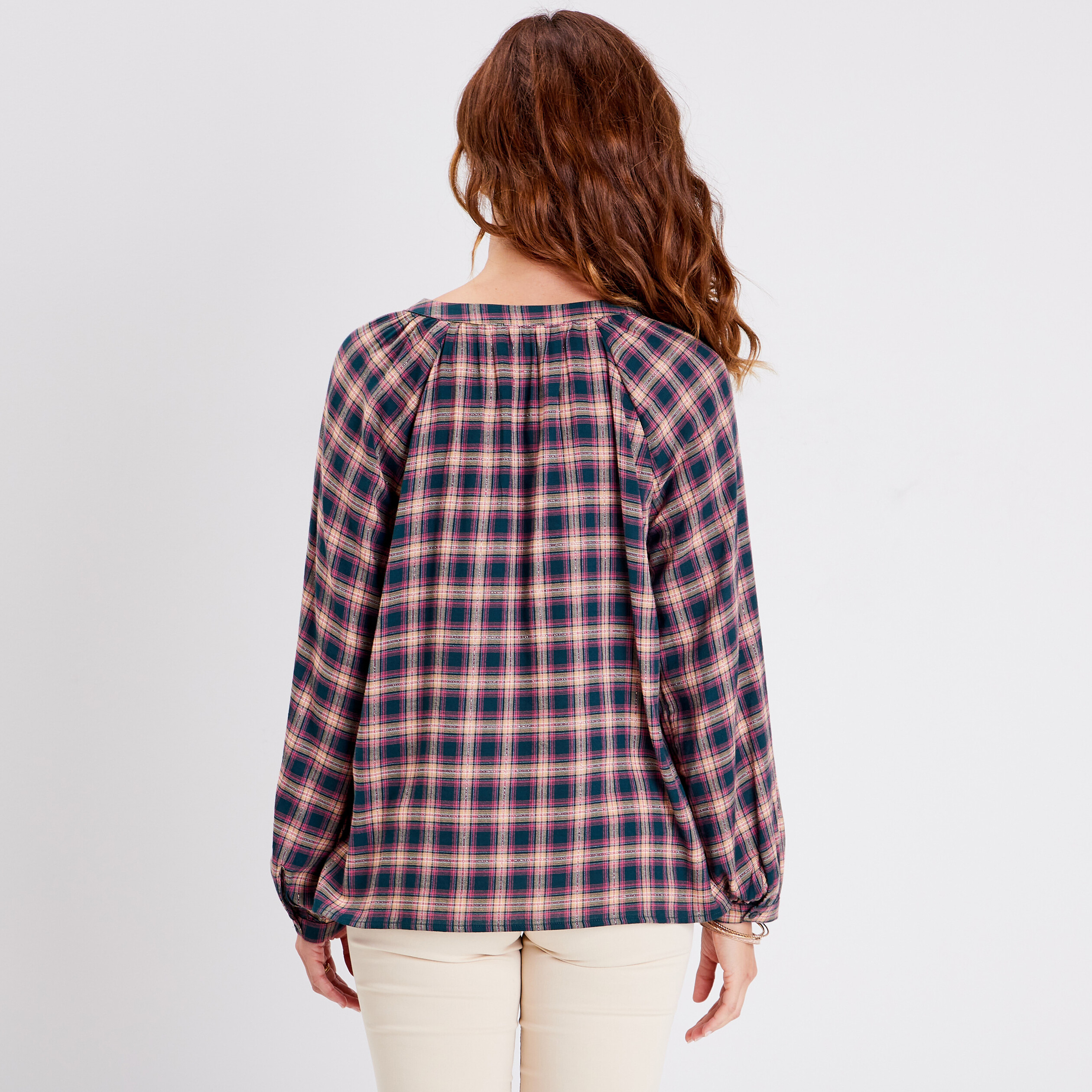 Blouse manches longues rouge femme | Vibs