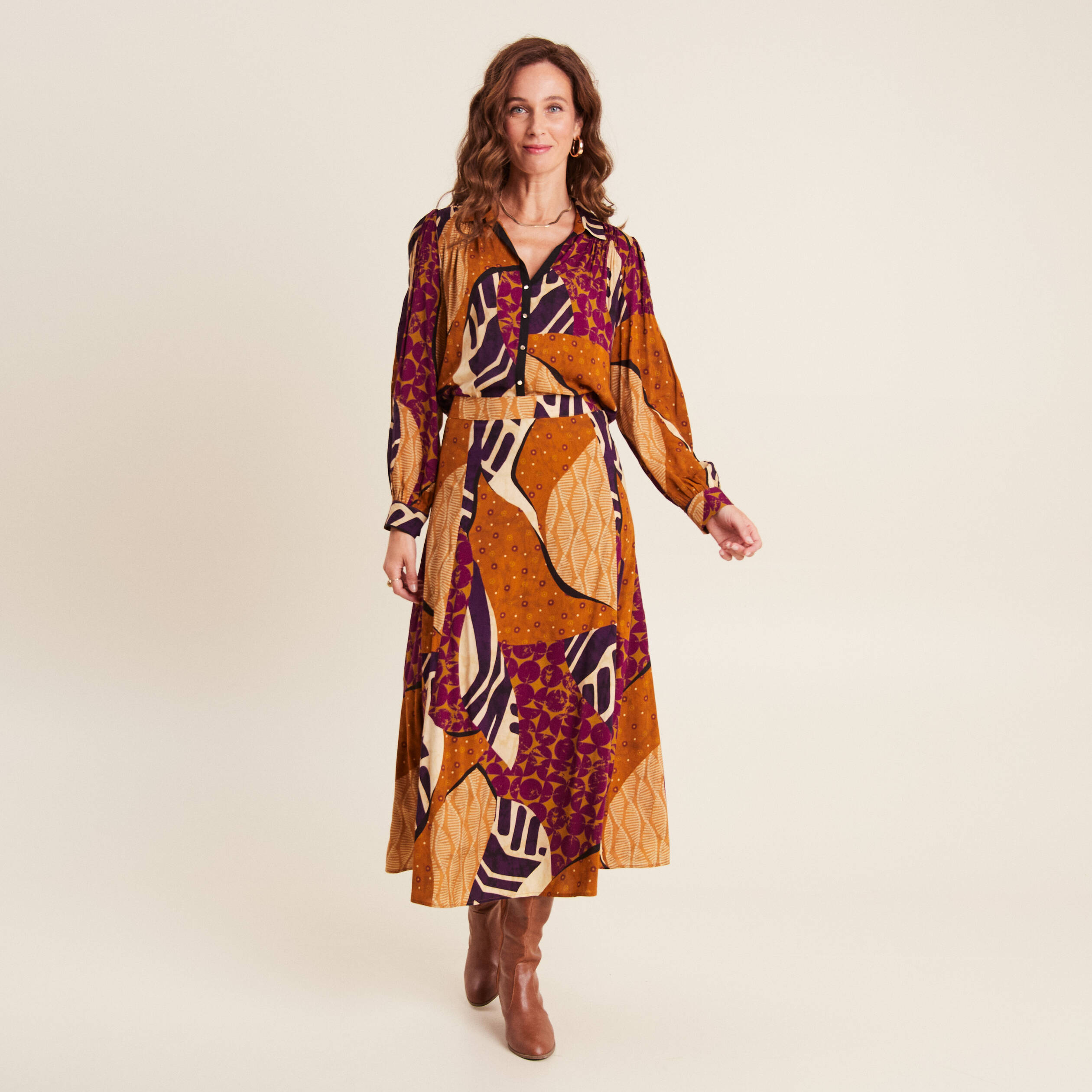 Jupe longue évasée multicolore femme | Vibs