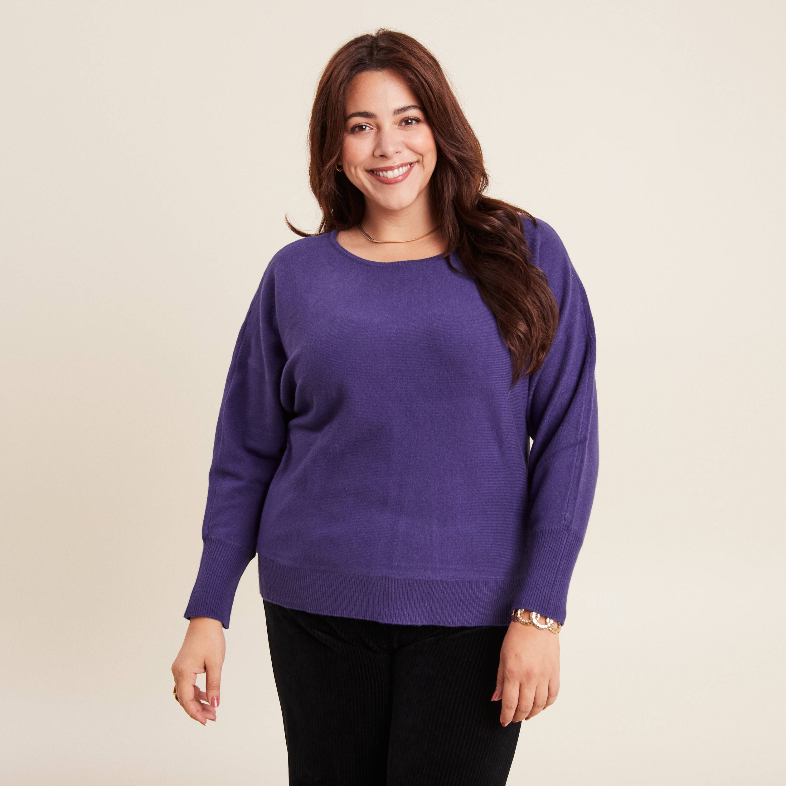 Pull manches longues violet femme | Vibs