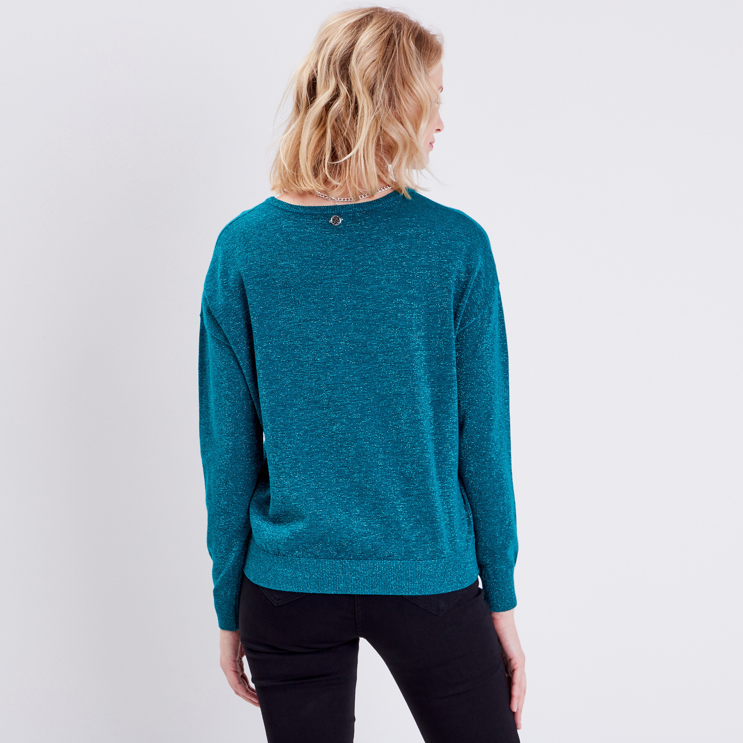 Pull manches longues vert foncé femme | Vibs