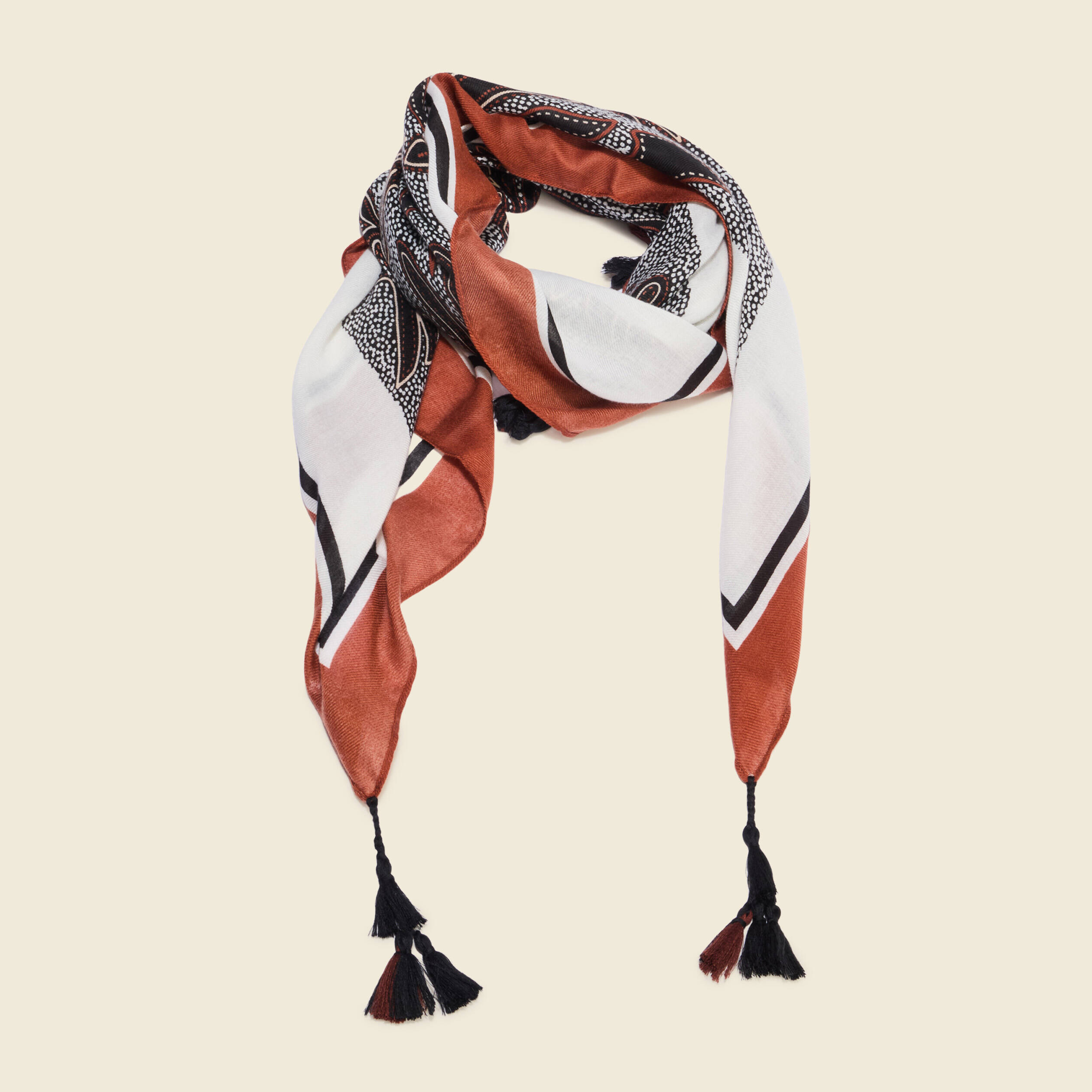 Foulard satiné en polyester recyclé noir femme | Vibs