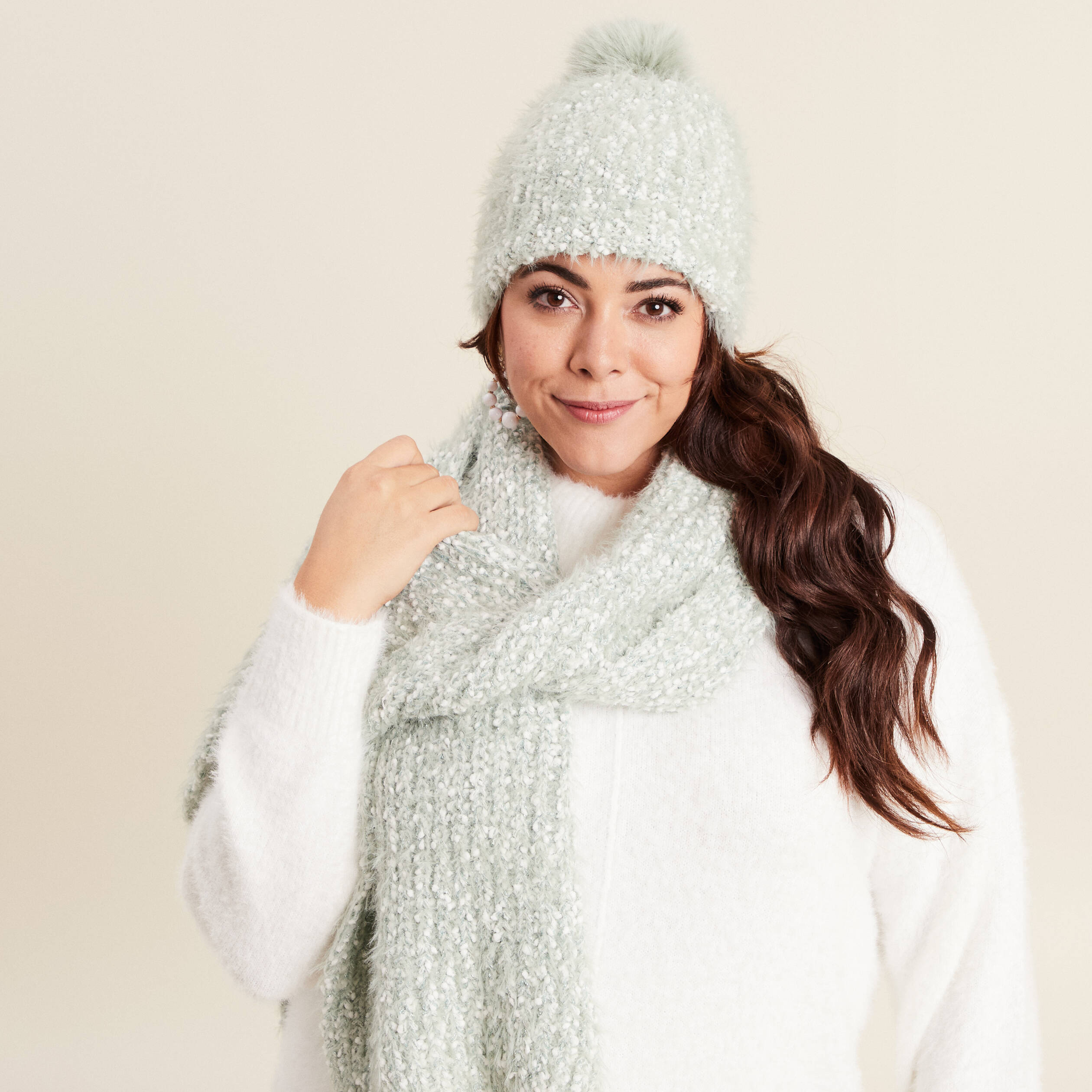 Lot bonnet et écharpe vert émeraude femme | Vibs