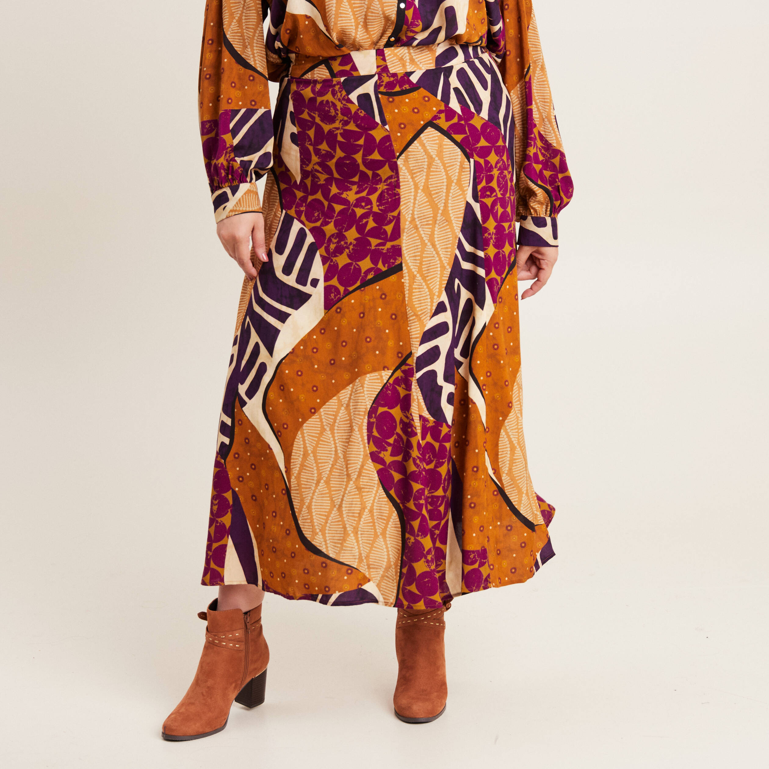 Jupe longue évasée multicolore femme | Vibs