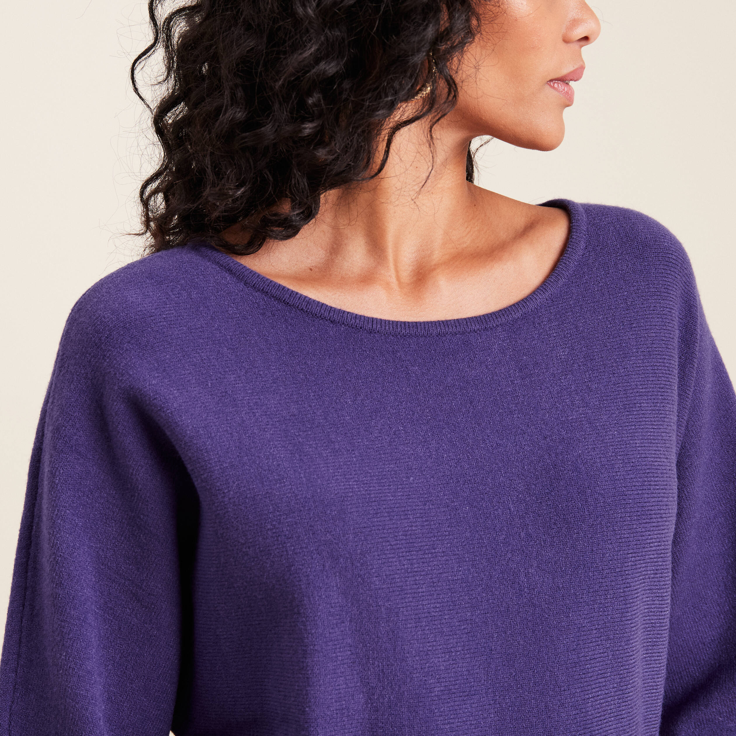 Pull manches longues violet femme | Vibs
