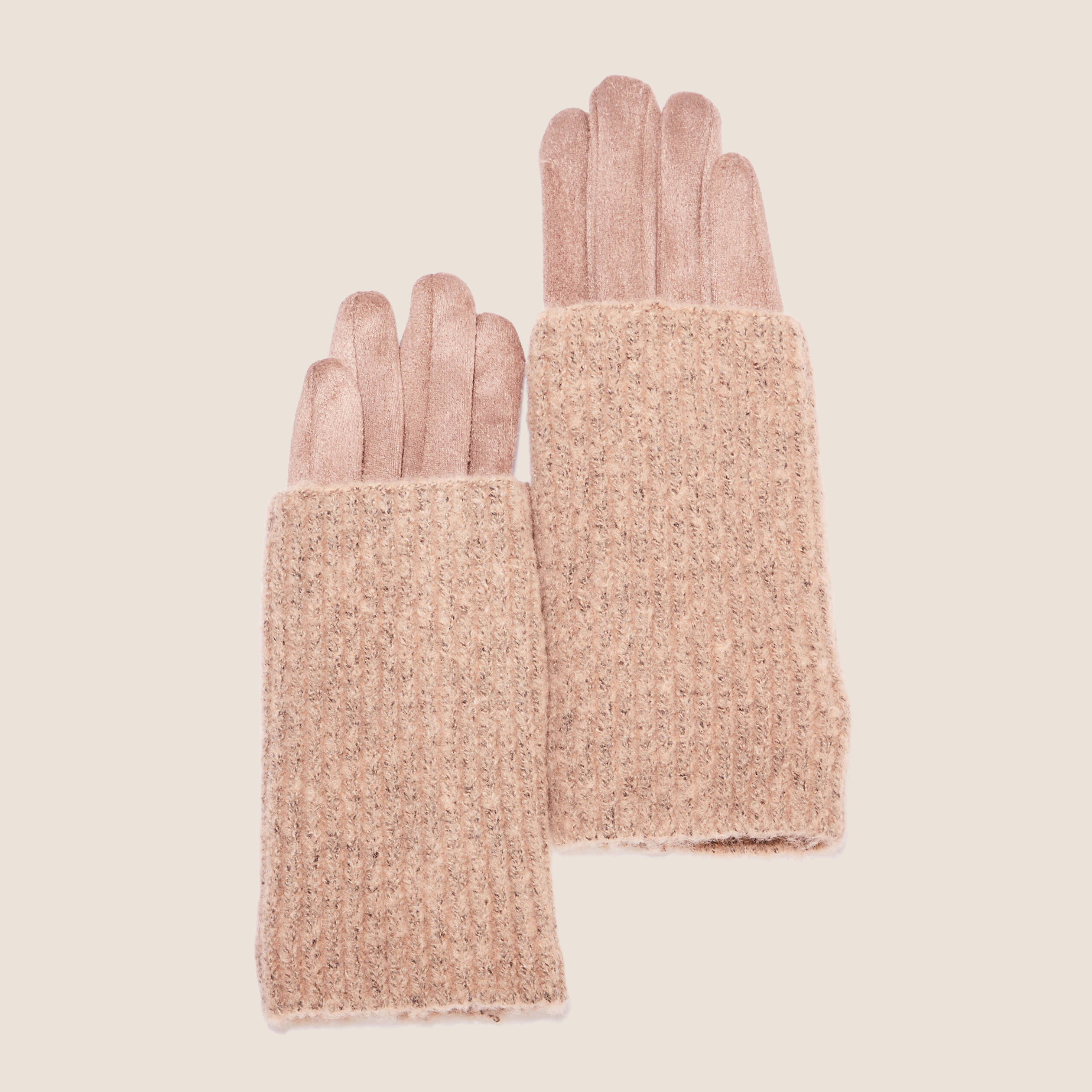 Gants avec mitaines amovibles taupe femme | Vibs