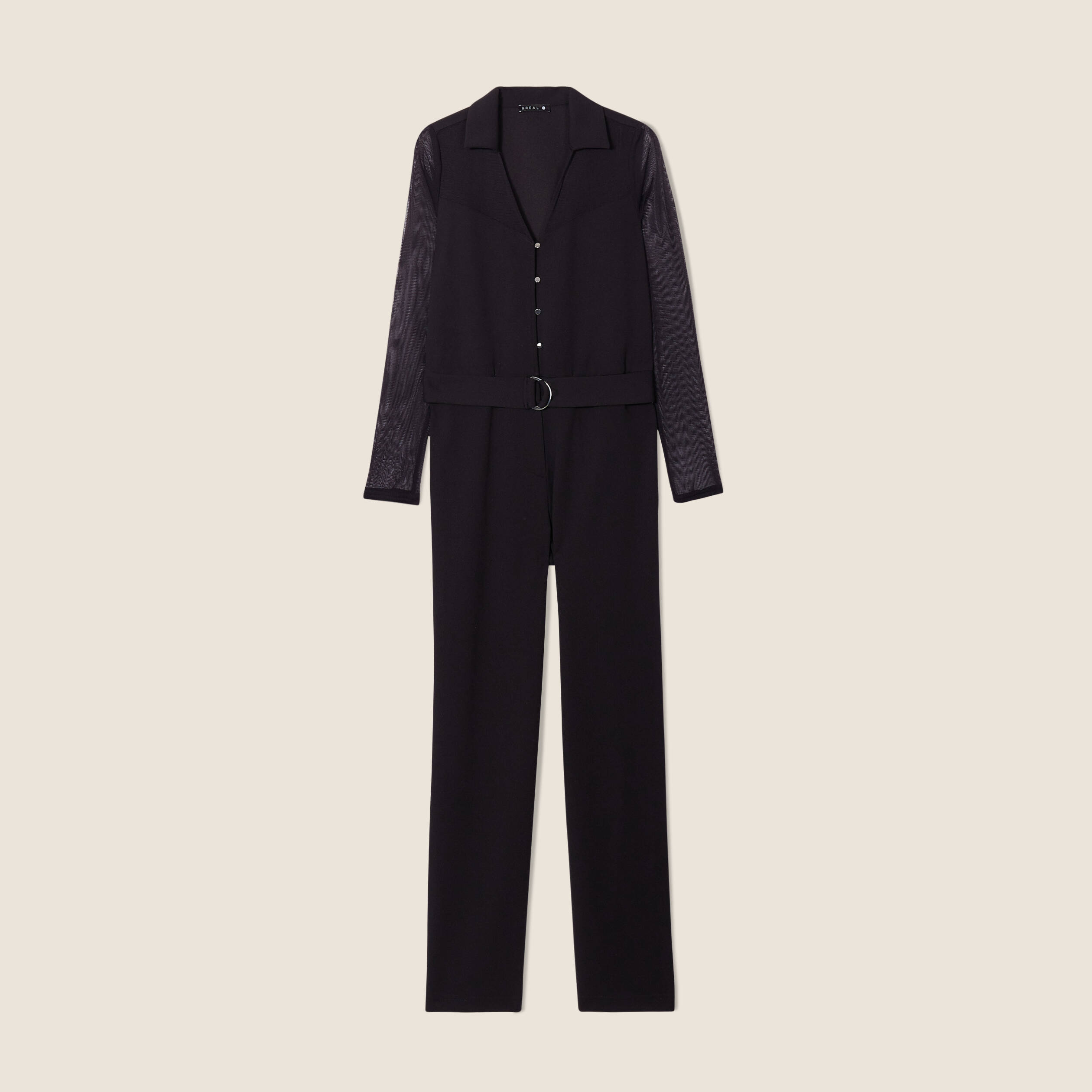 Combinaison pantalon résille noir femme | Vibs