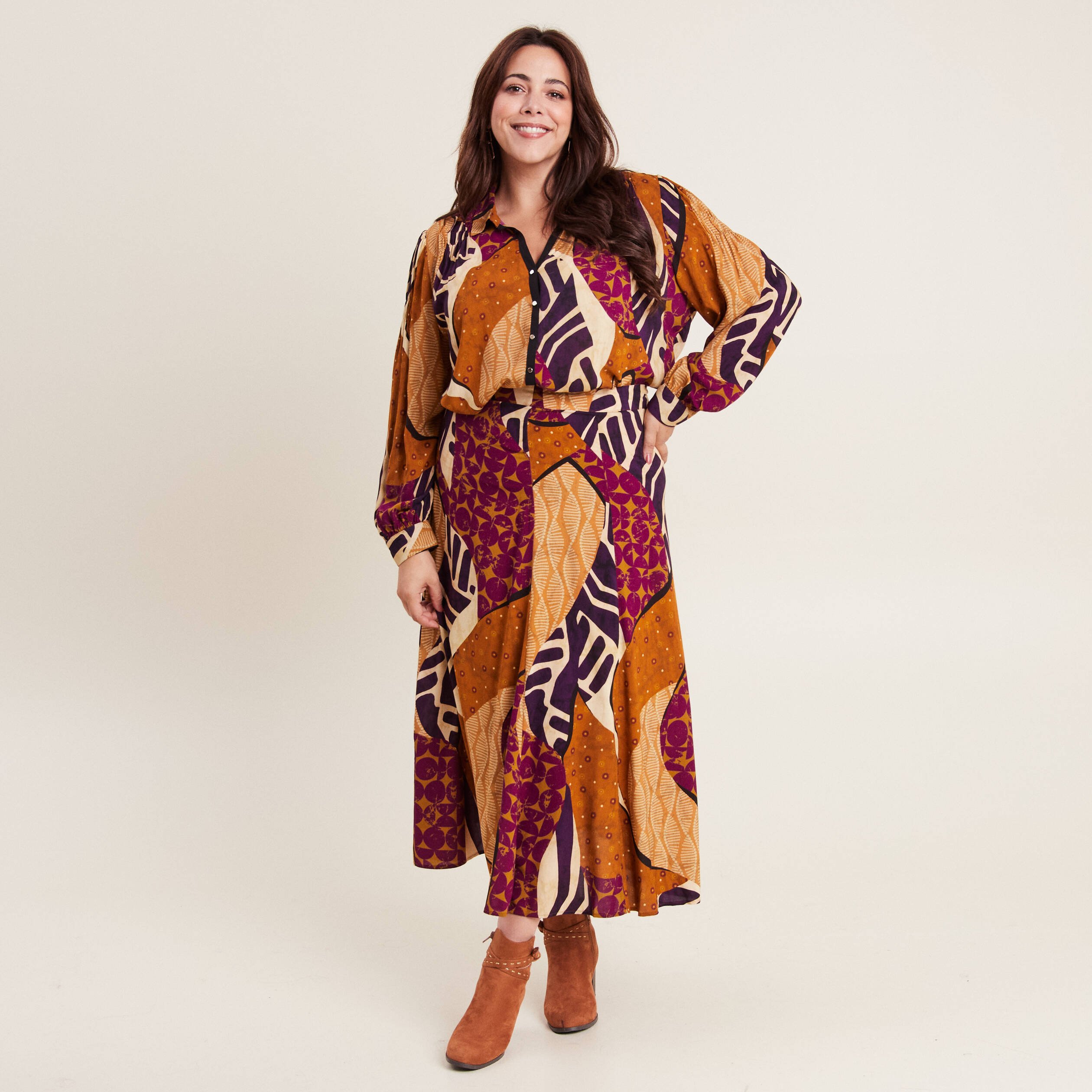 Jupe longue évasée multicolore femme | Vibs