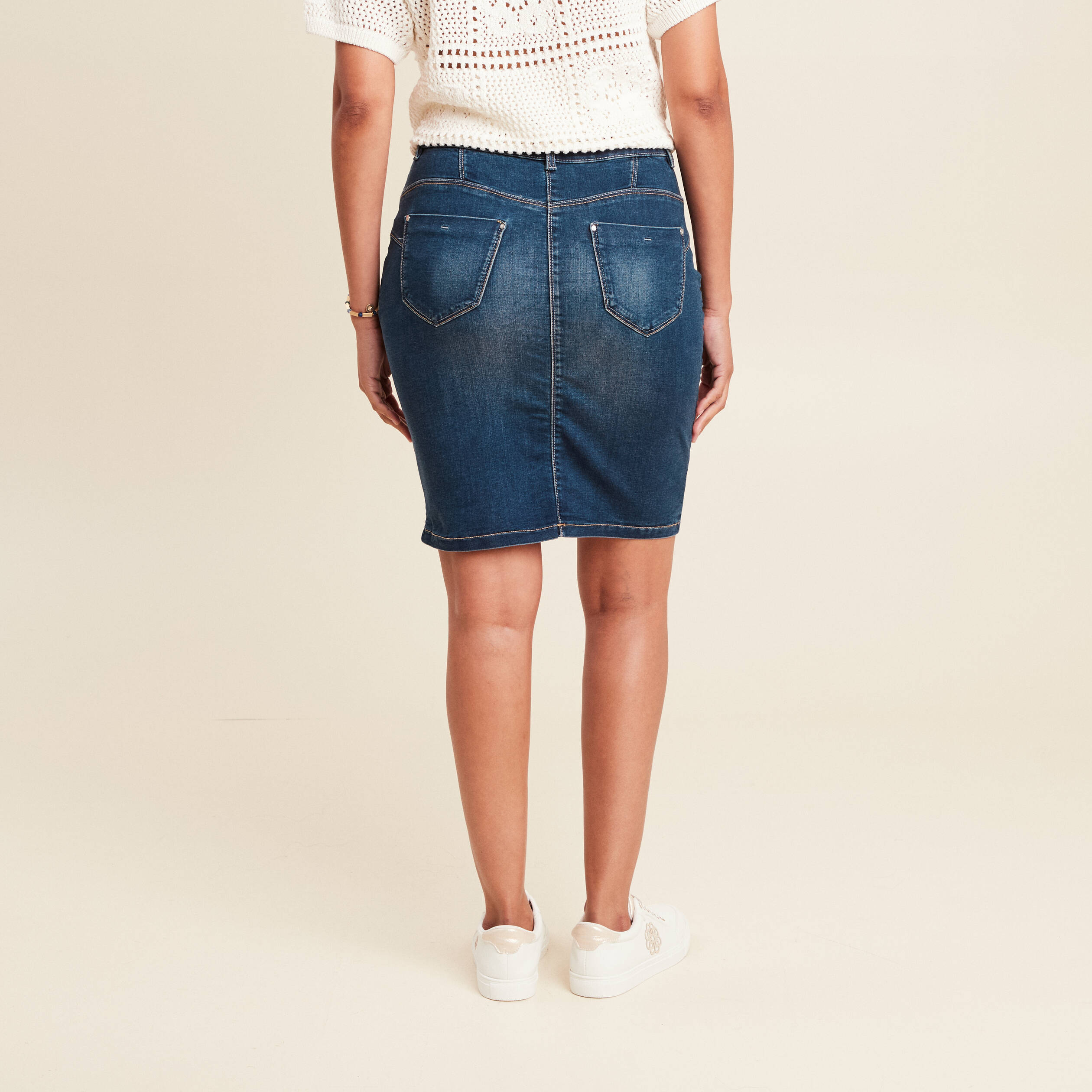 Jupe droite denim brut femme | Vibs