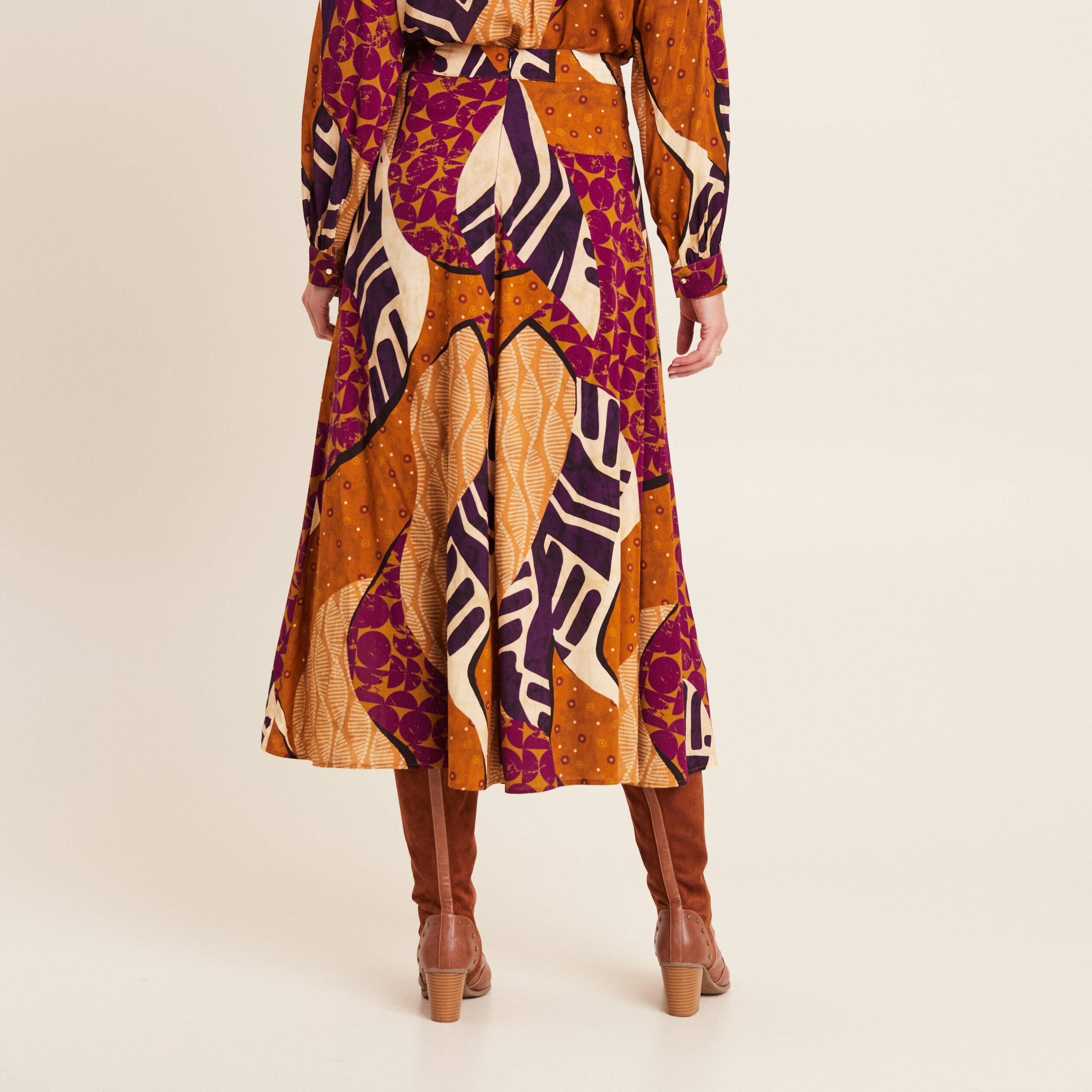 Jupe longue évasée multicolore femme | Vibs