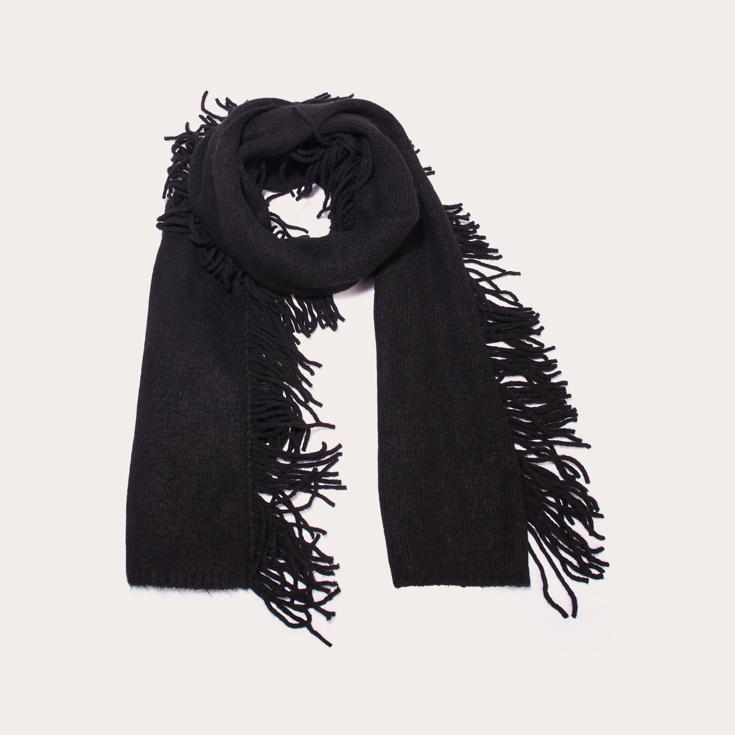 Écharpe avec franges noir femme | Vibs