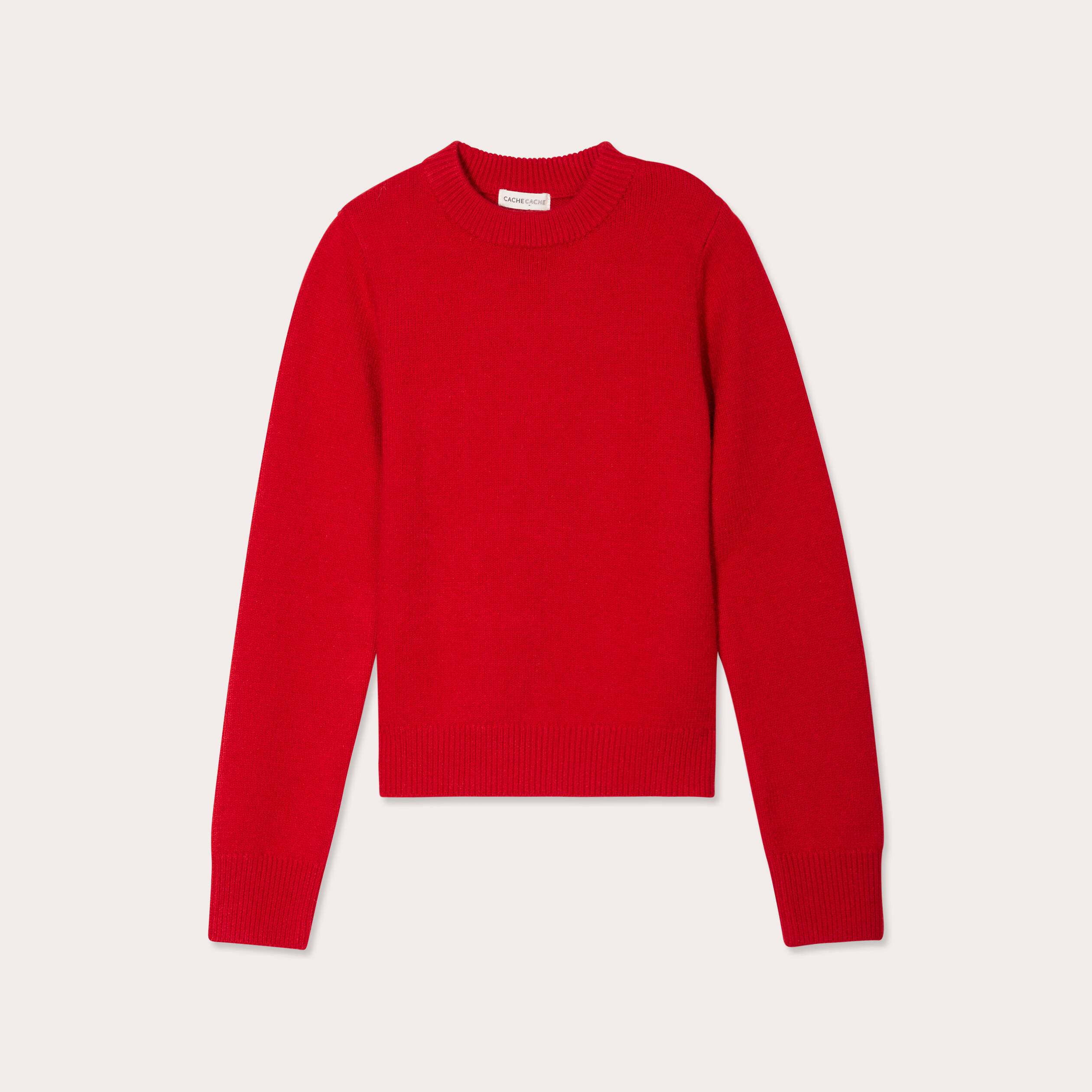 Pull manches longues rouge femme | Vibs